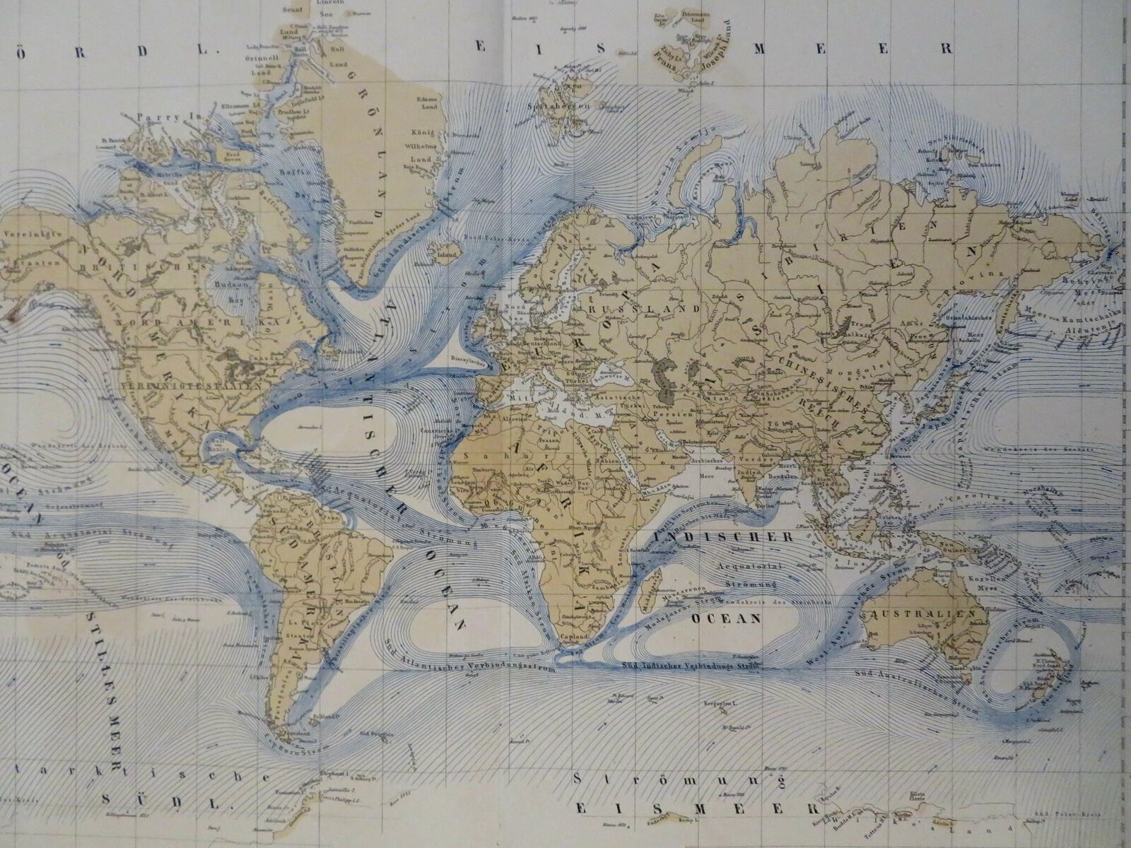 World Map on Mercator's Projection 1885 Flemming detailed map: (1885 ...