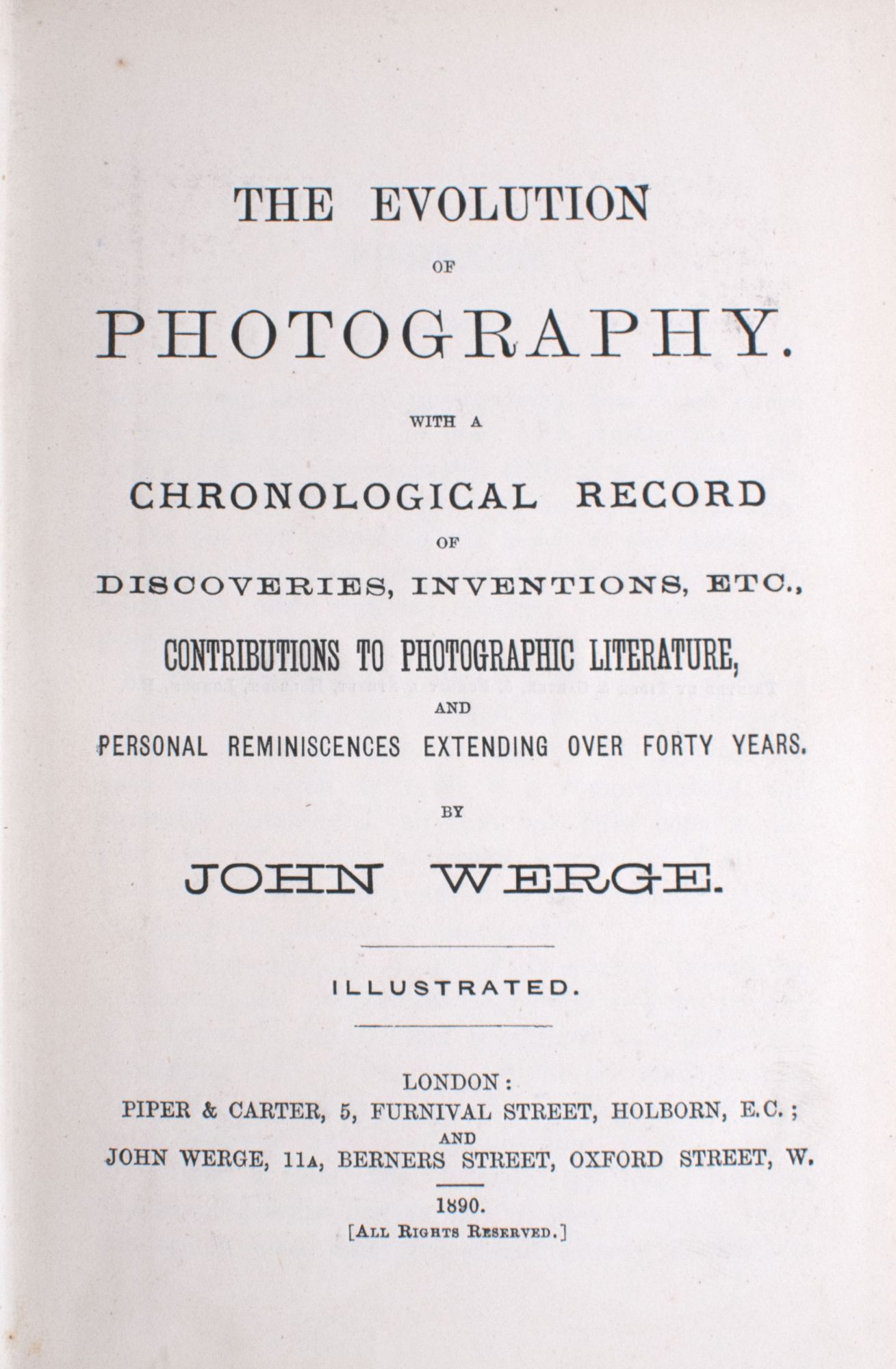 The Evolution of Photography. With a chronological record of ...