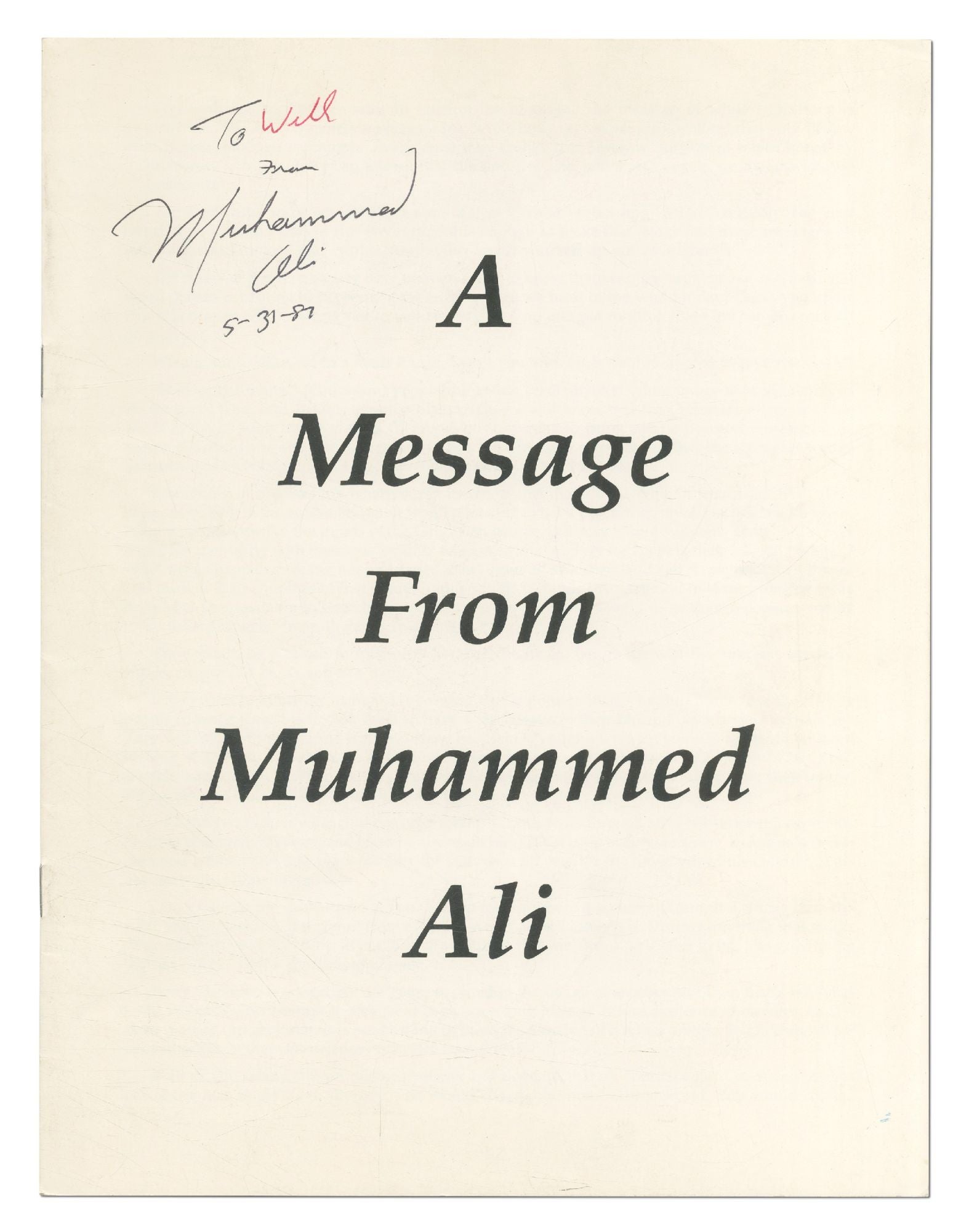 A Message from Muhammed Ali by ALI, Muhammed: Fine Softcover (1987 ...