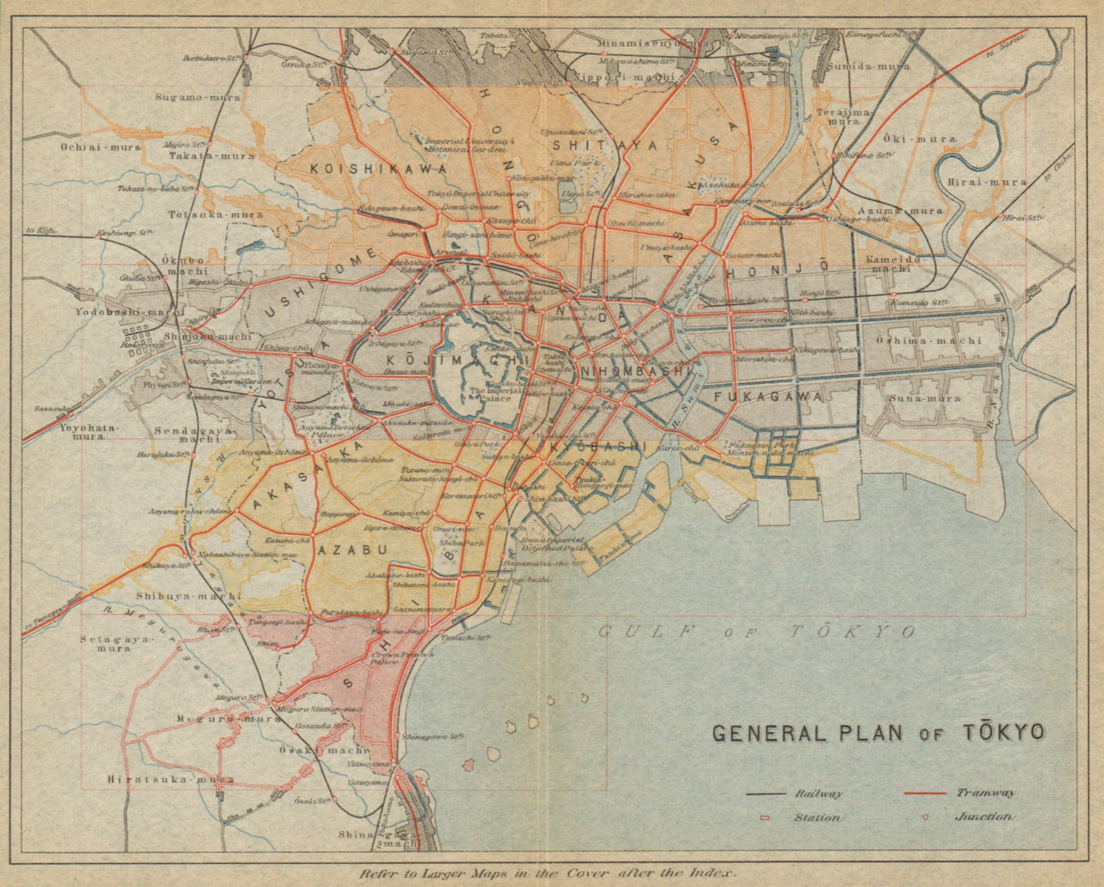 General Plan of Tokyo by Japanese Government Railways: (1914) Map ...