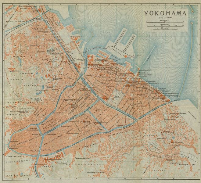 Yokohama by Japanese Government Railways: (1914) Map | Antiqua Print ...