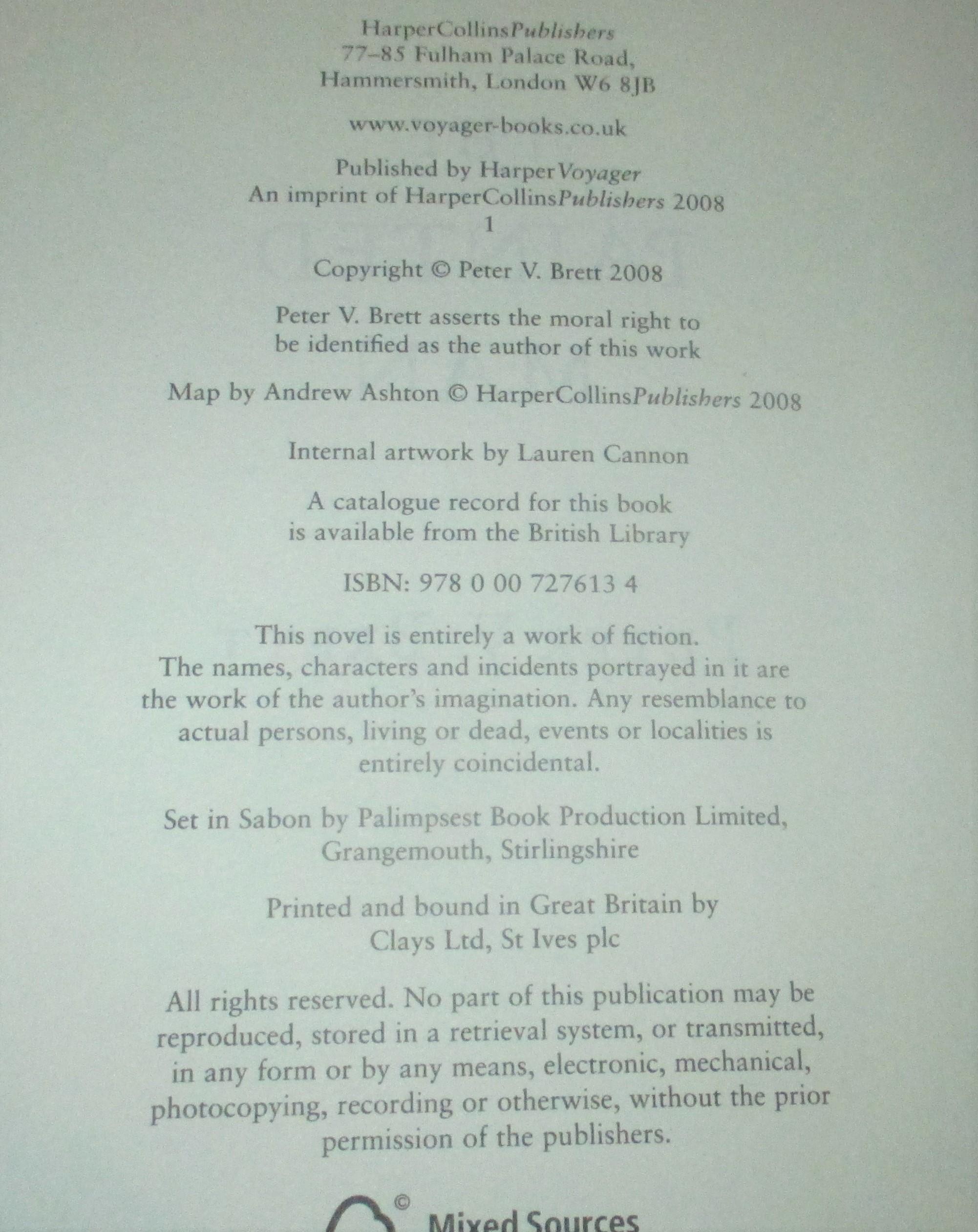 The Painted Man (1st Edition) by Peter V Brett: Near Fine Hardcover ...