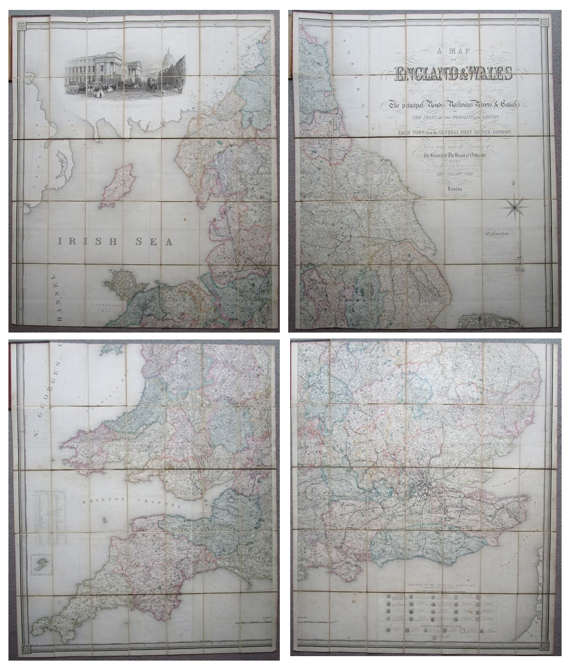 A MAP OF ENGLAND & WALES divided into counties, parliamentary divisions ...