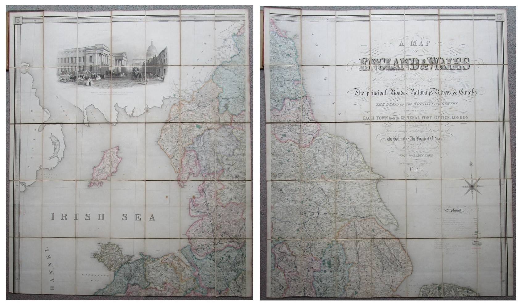 A MAP OF ENGLAND & WALES divided into counties, parliamentary divisions ...