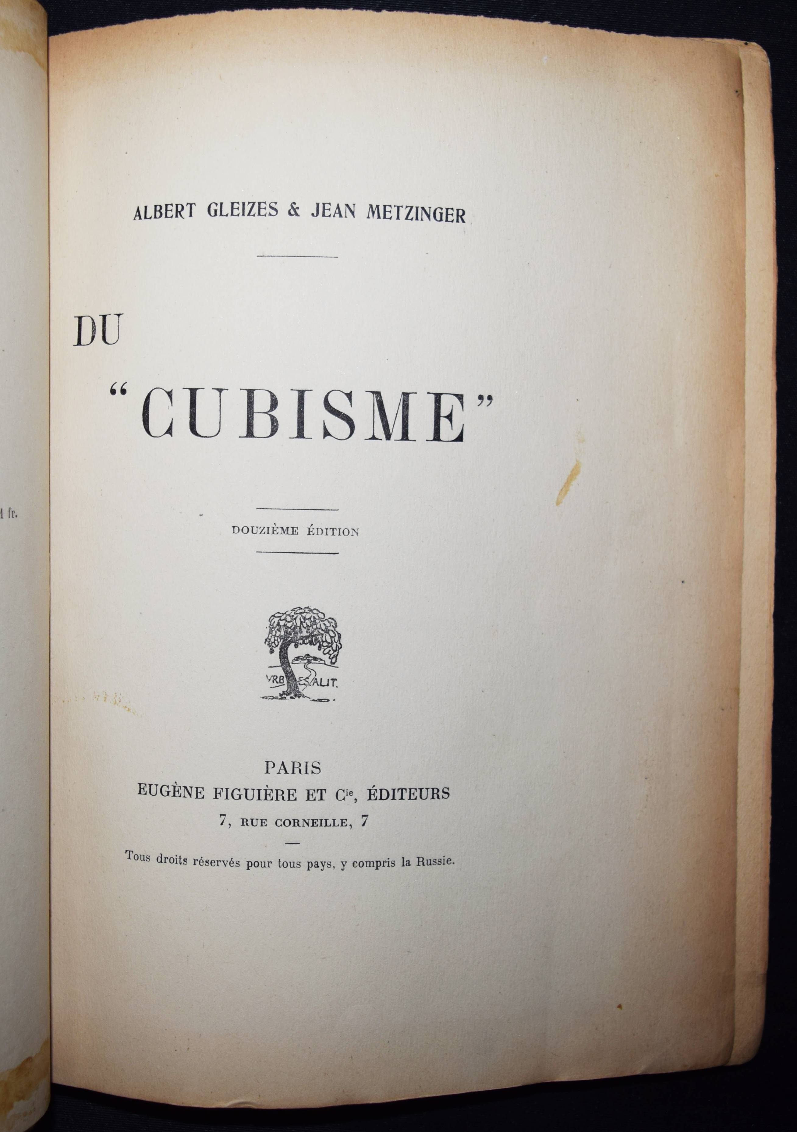 Du "Cubisme". by Gleizes, Albert & Jean Metzinger.: (1912 ...