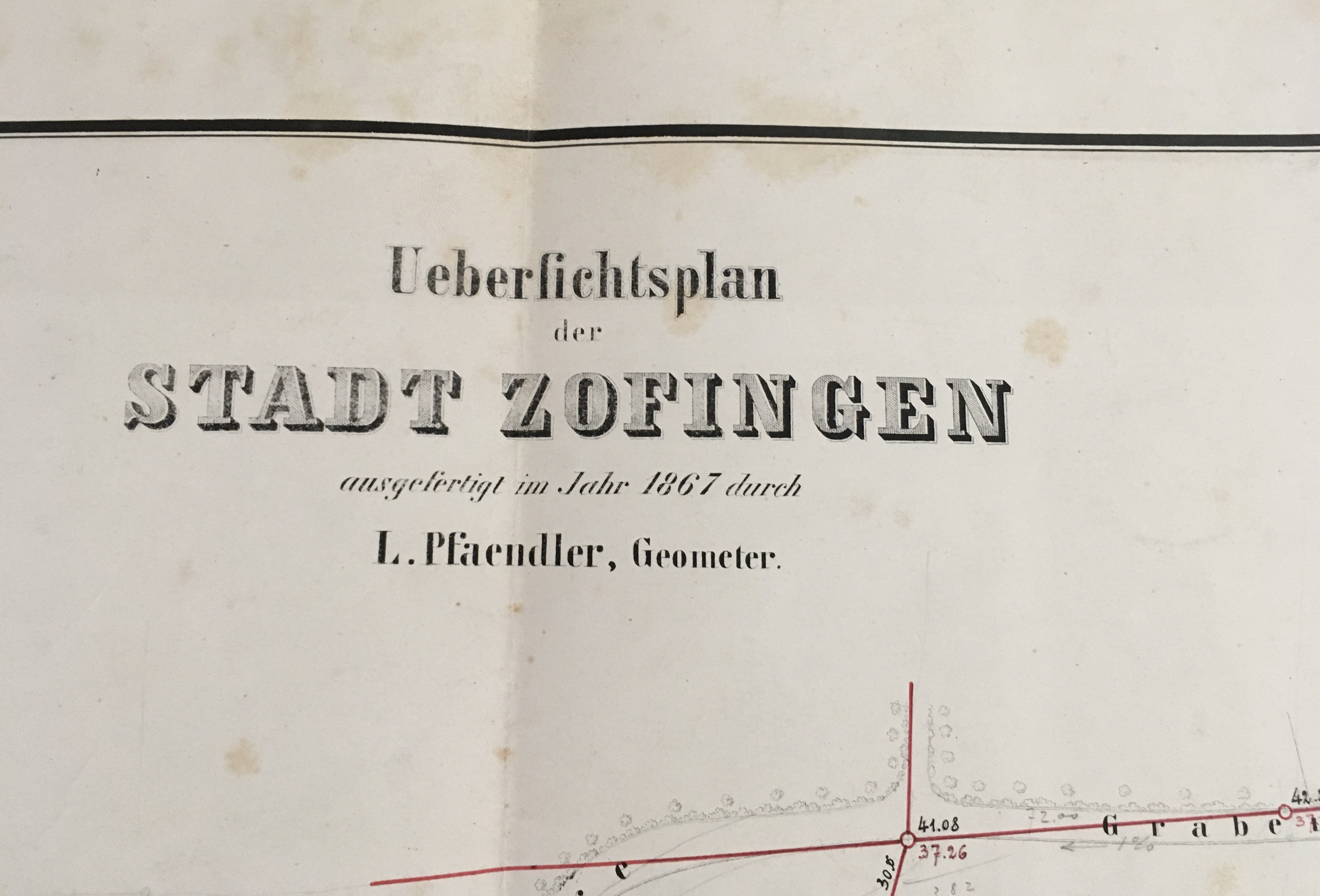 Uebersichtsplan der Stadt Zofingen by Pfaendler, L.: (1867) Map | buch ...