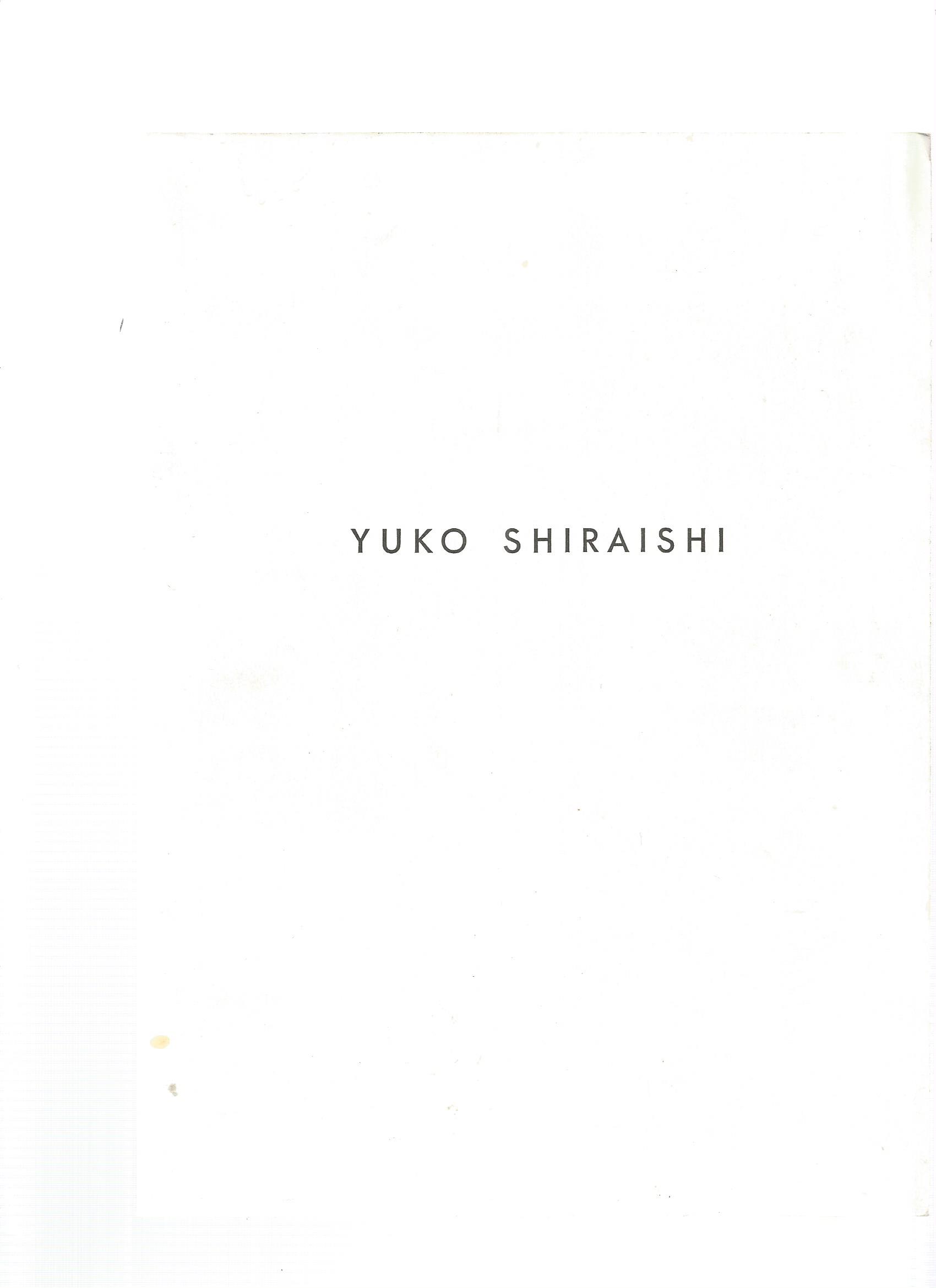YUKO SHIRAISHI by TOOBY, Micheal: Fine Soft cover (1989) 1st Edition ...