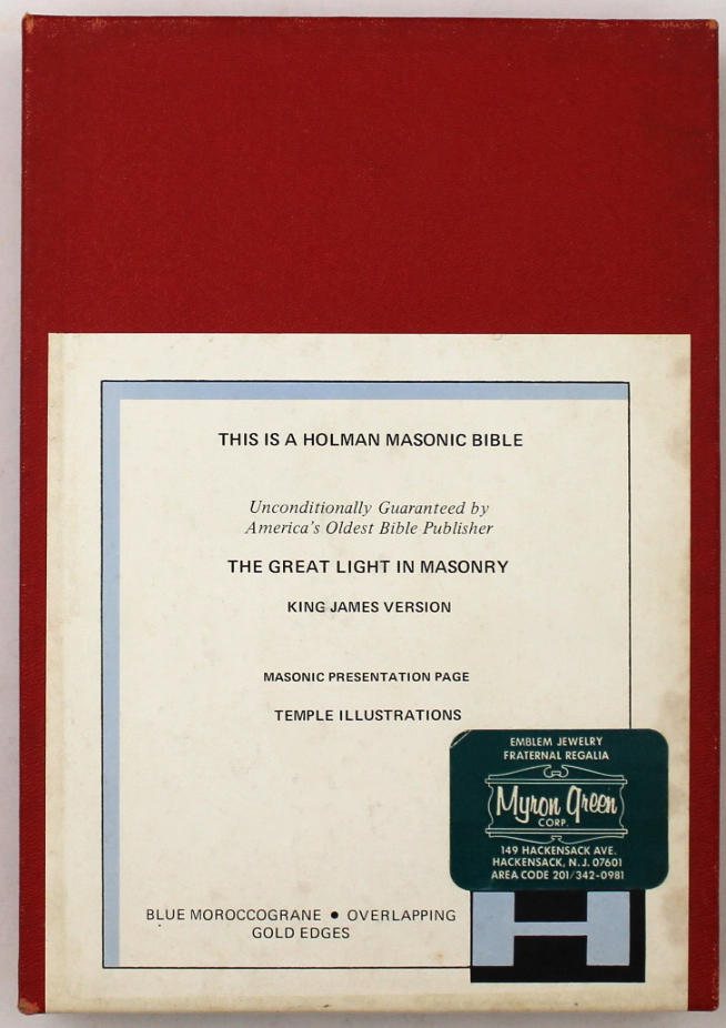 Temple Illustrated Masonic Presentation Bible KJV by Holman: Used Very ...