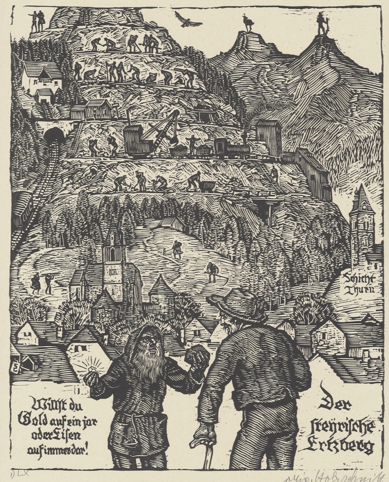 Der steyrische Ertzberg" von Lobisser, Switbert (Tiffen 1878 - 1943 ...