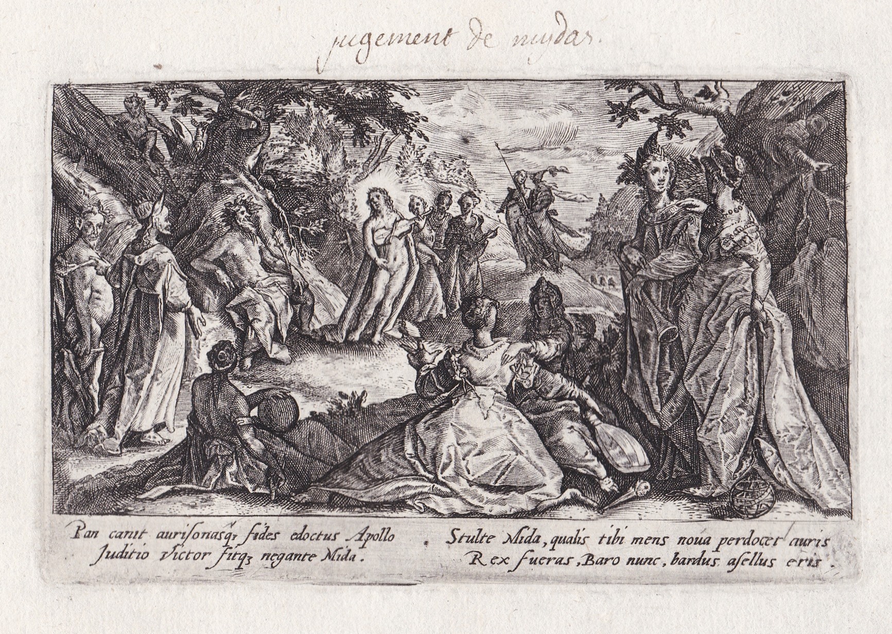 "Pan canit aurisonasque fides edoctus Apollo / Iudicio victor fitque ...