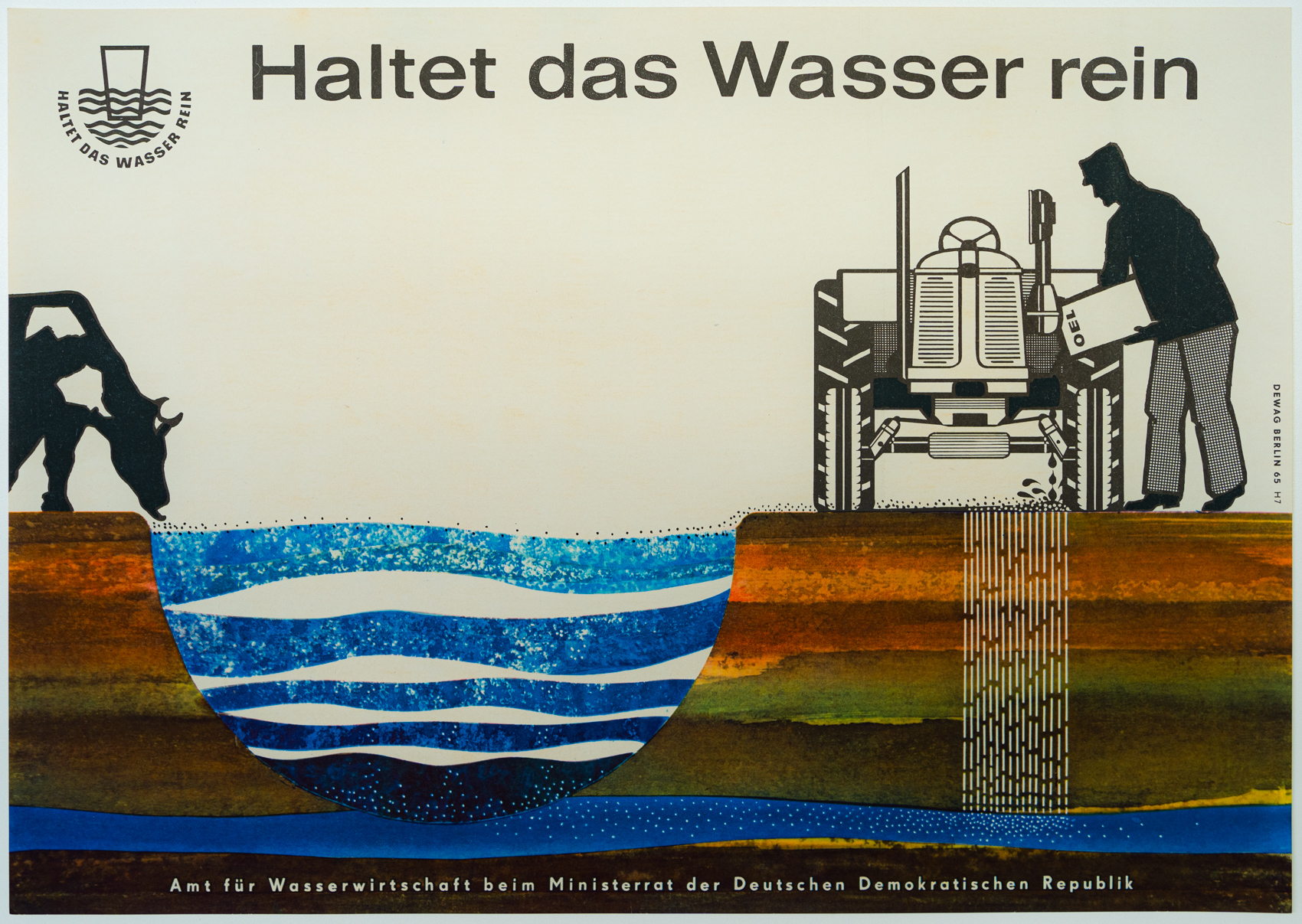 [DDR-Plakat: Haltet das Wasser rein (2).- Offsetdruck]. -: (1965) Kunst ...