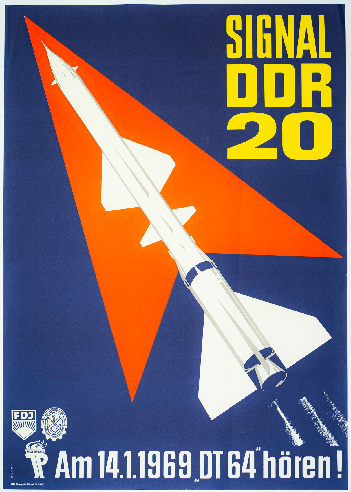 [DDR-Plakat: Signal DDR 20. - Offset-Druck]. -: Kunst / Grafik / Poster ...