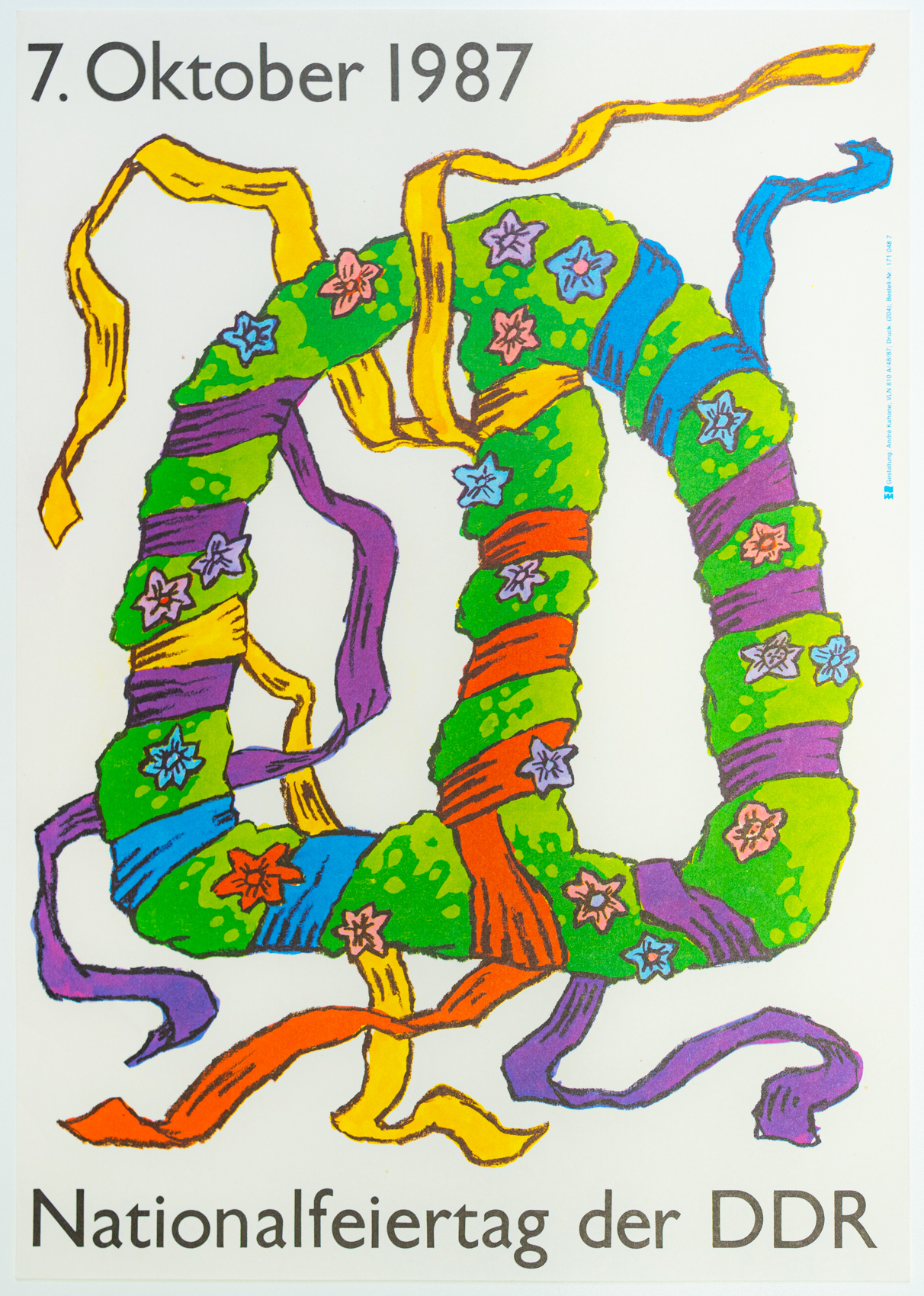 [DDR-Plakat: 7. Oktober 1987. Nationalfeiertag der DDR. - Offsetdruck ...