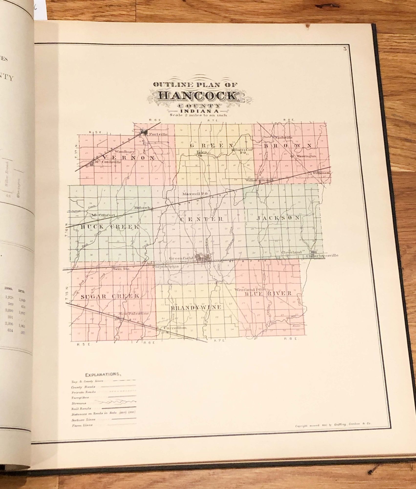 An Atlas of Hancock County, Indiana (1887) by Griffing, B. N.: Very ...