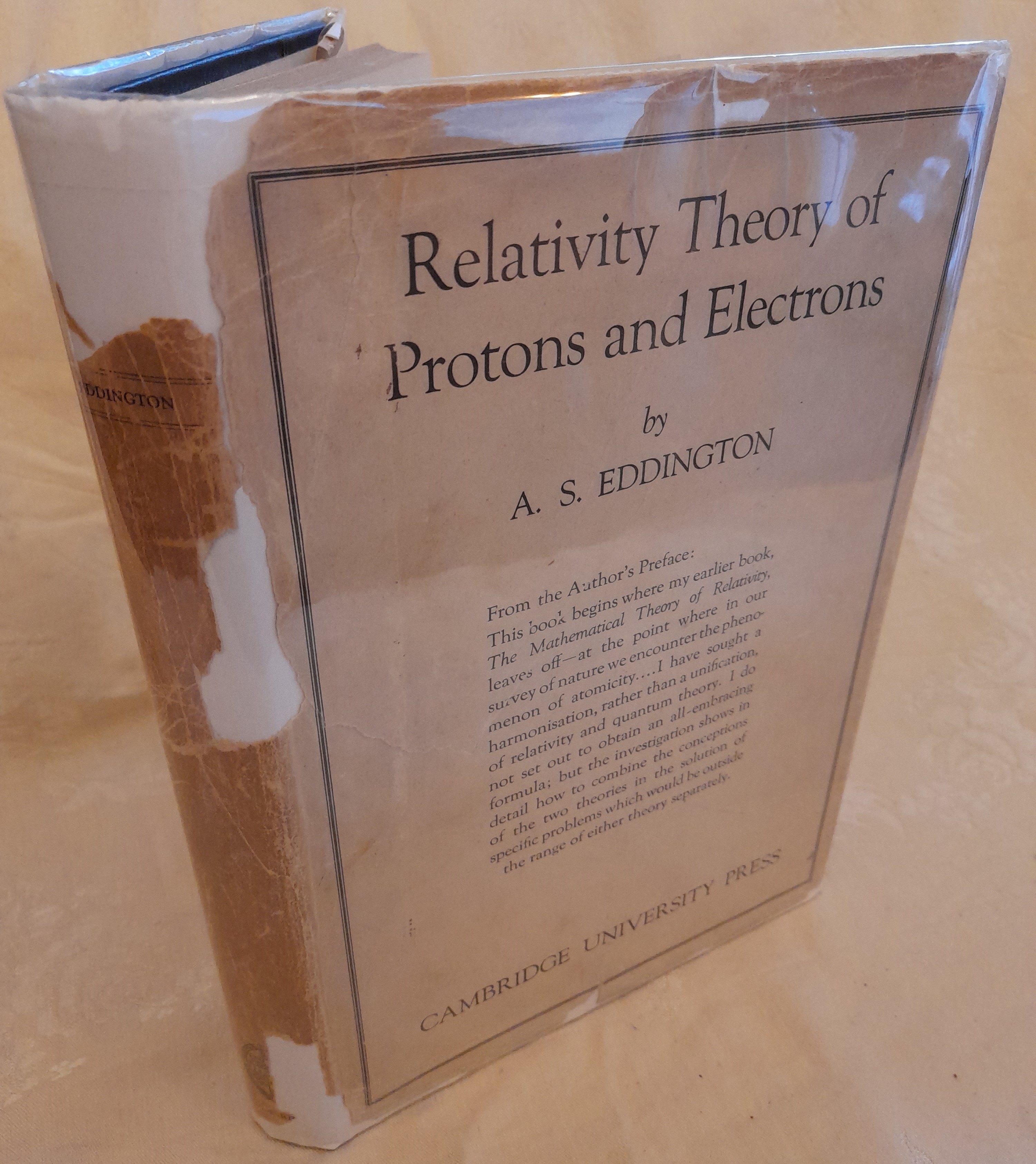 Relativity Theory of Protons and Electrons by Eddington, Arthur S ...