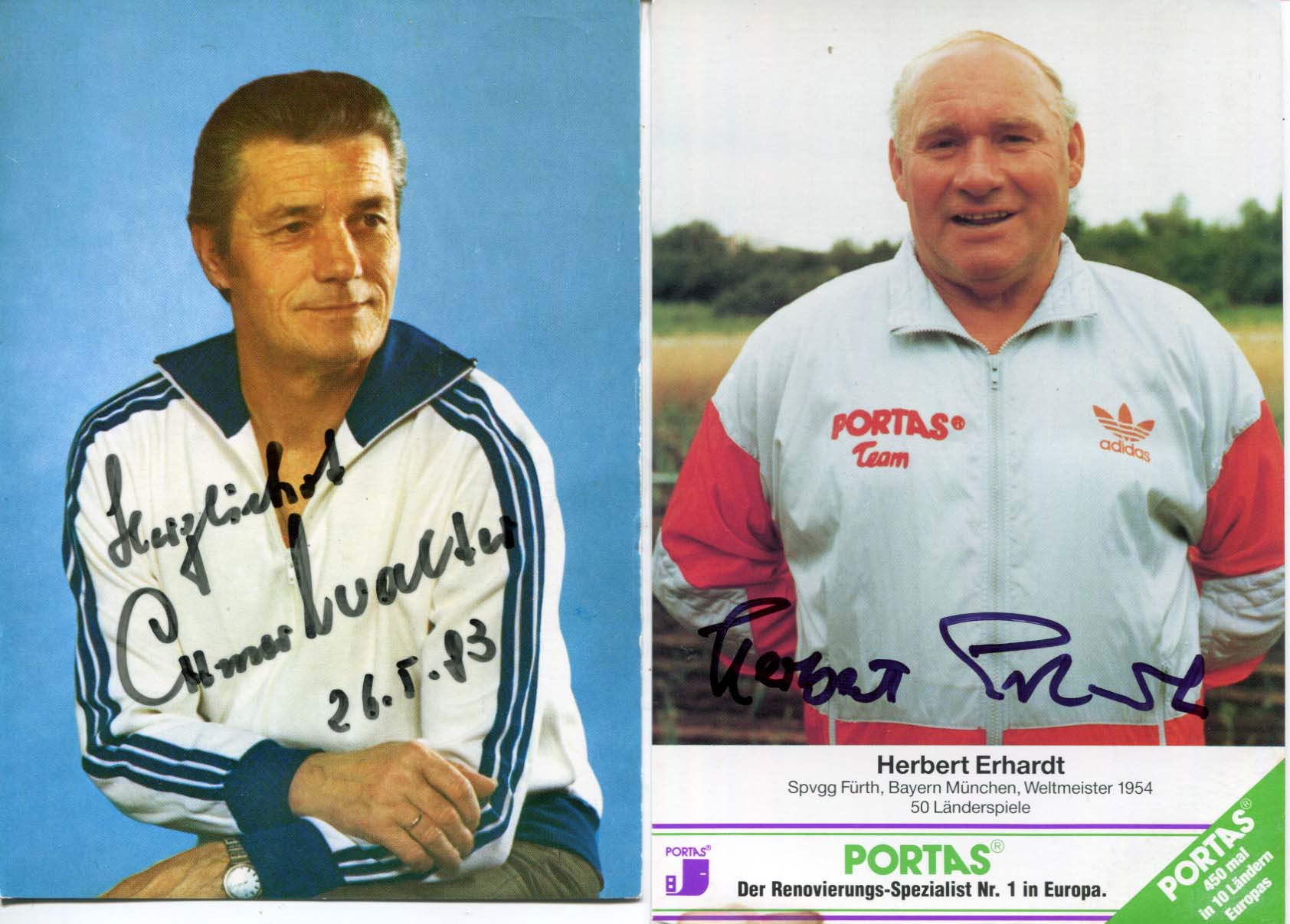Ottmar Walter & Herbert Erhardt Autographs, Two signed photos by Ottmar ...