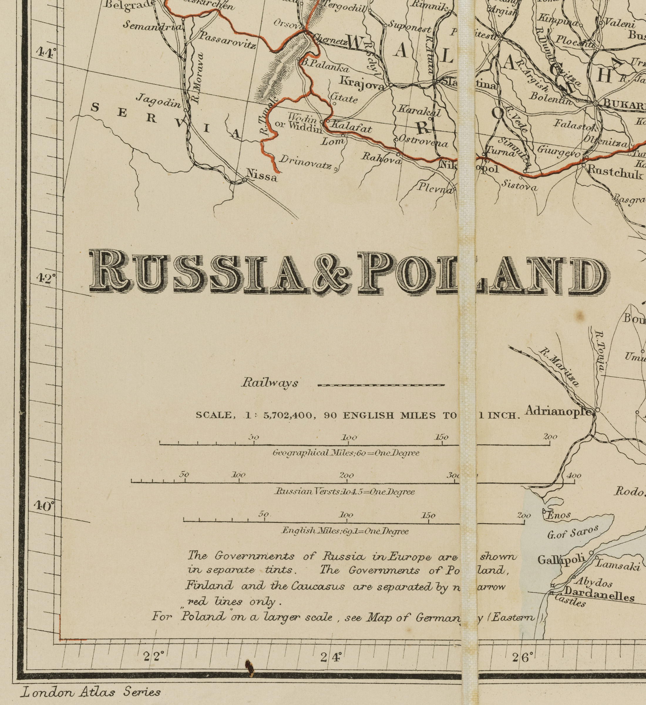 Map of Russia and Poland. by MAP. RUSSIA.: (1890) | Jarndyce, The 19th ...