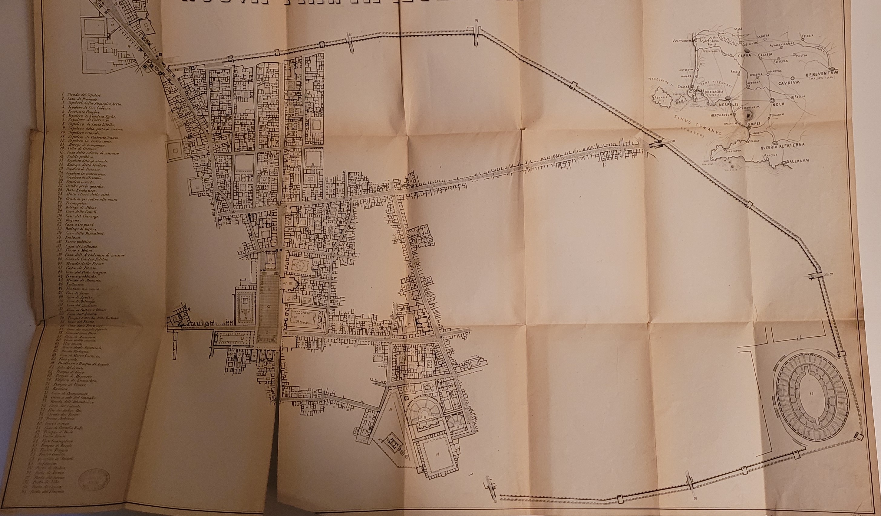 Map of Pompeii 'Nuova Pianta degli Scavi di Pompeii' (, 1865) with ALS ...