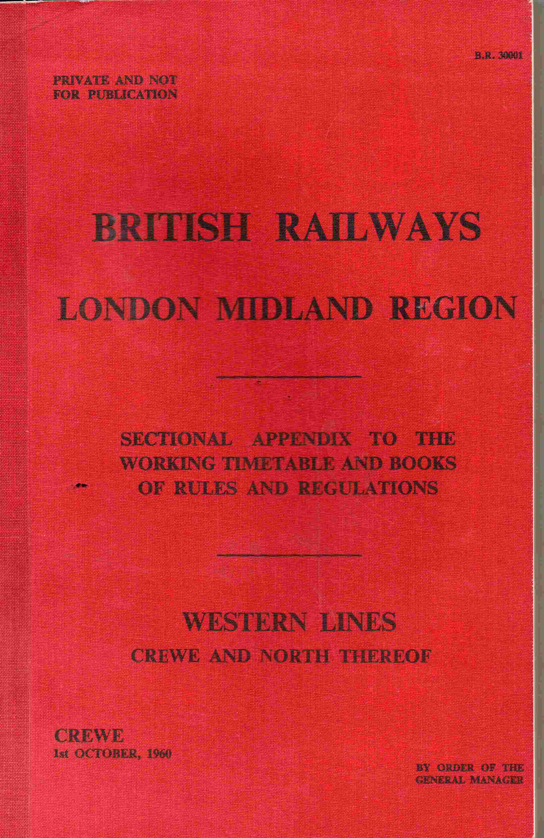 British Railways London Midland Region. Sectional Appendix to the ...