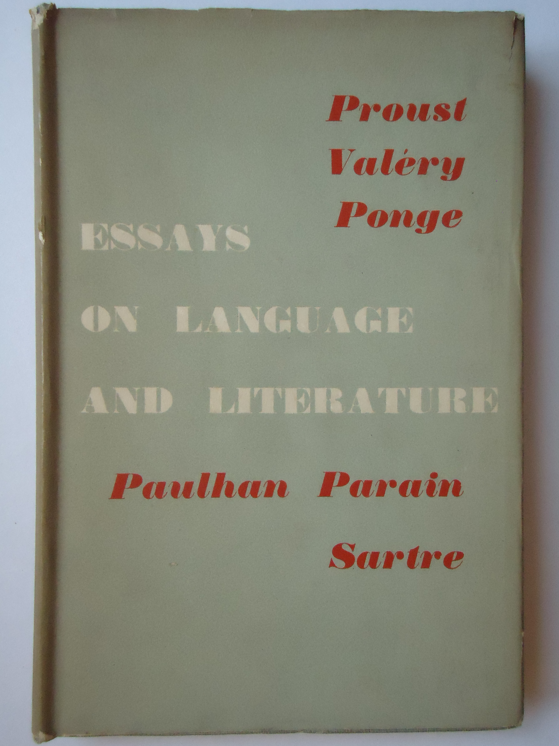 ESSAYS ON LANGUAGE AND LITERATURE by Marcel Proust, Paul Valéry, Jean ...