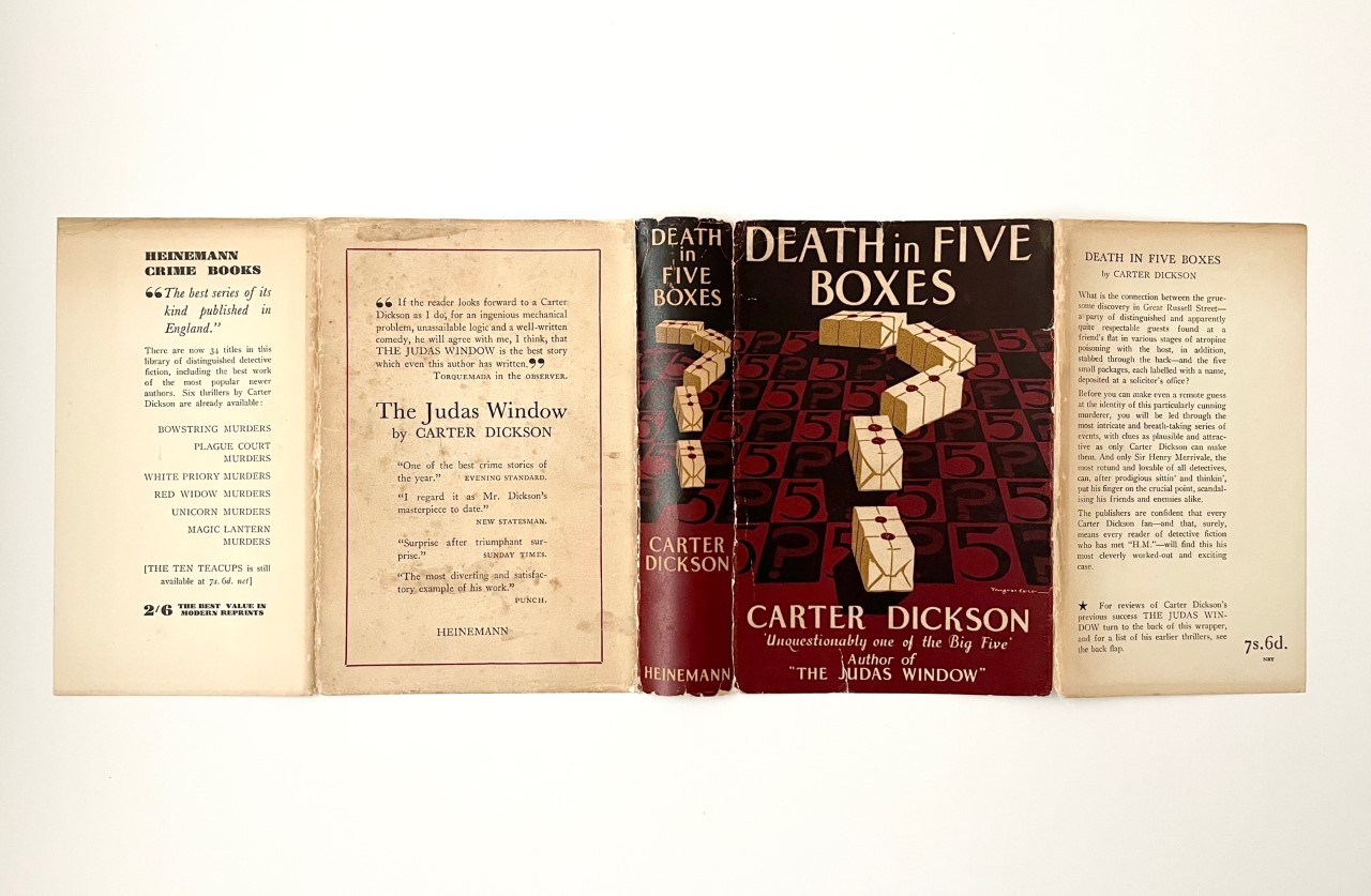 Death in Five Boxes by Carter Dickson: Fine Hardcover (1938) 1st ...