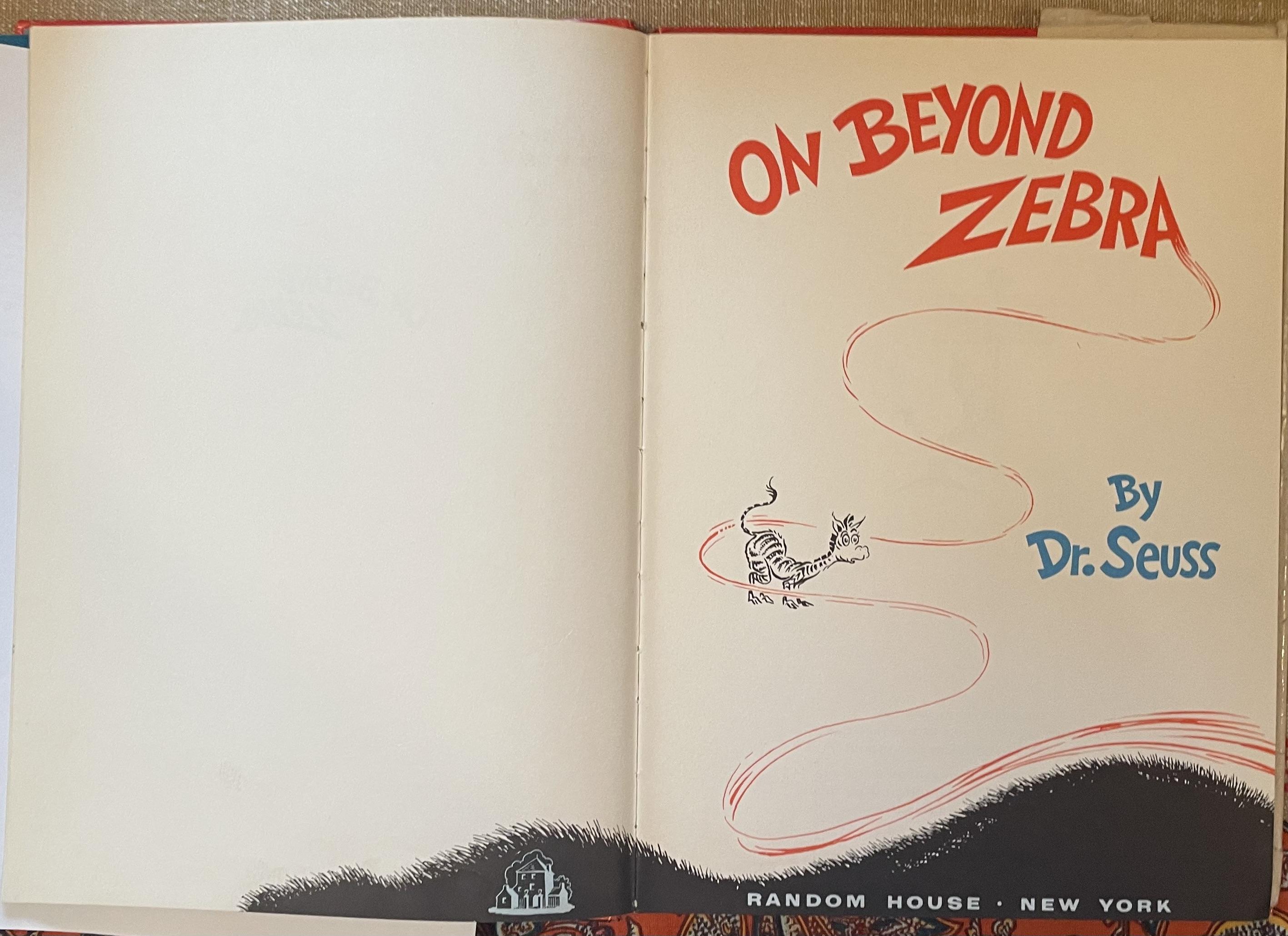 On Beyond Zebra! by Dr. Seuss: Good Hardcover (1955) 1st Edition ...