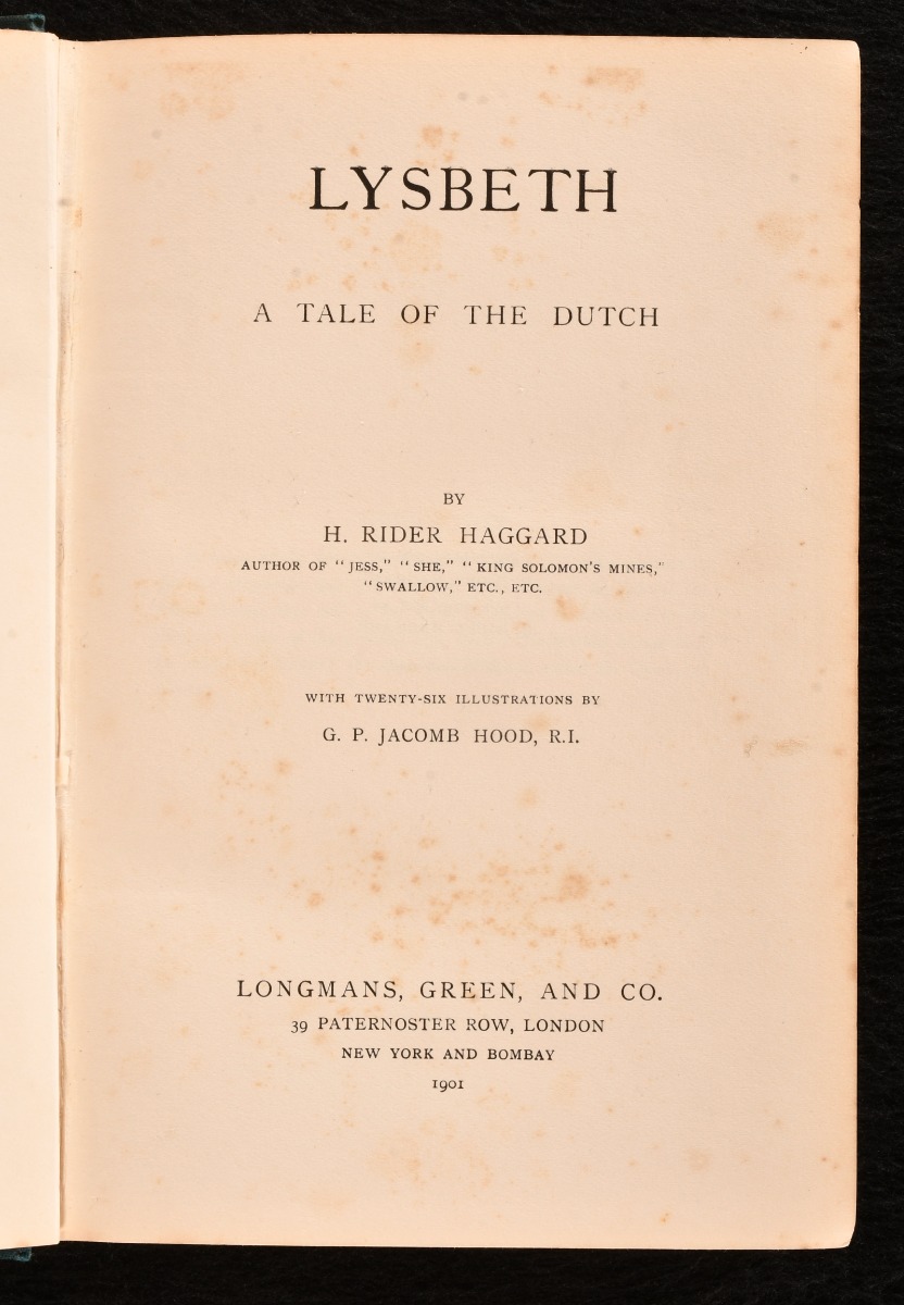 Lysbeth: A Tale of the Dutch by H. Rider Haggard: Very Good Cloth (1901 ...