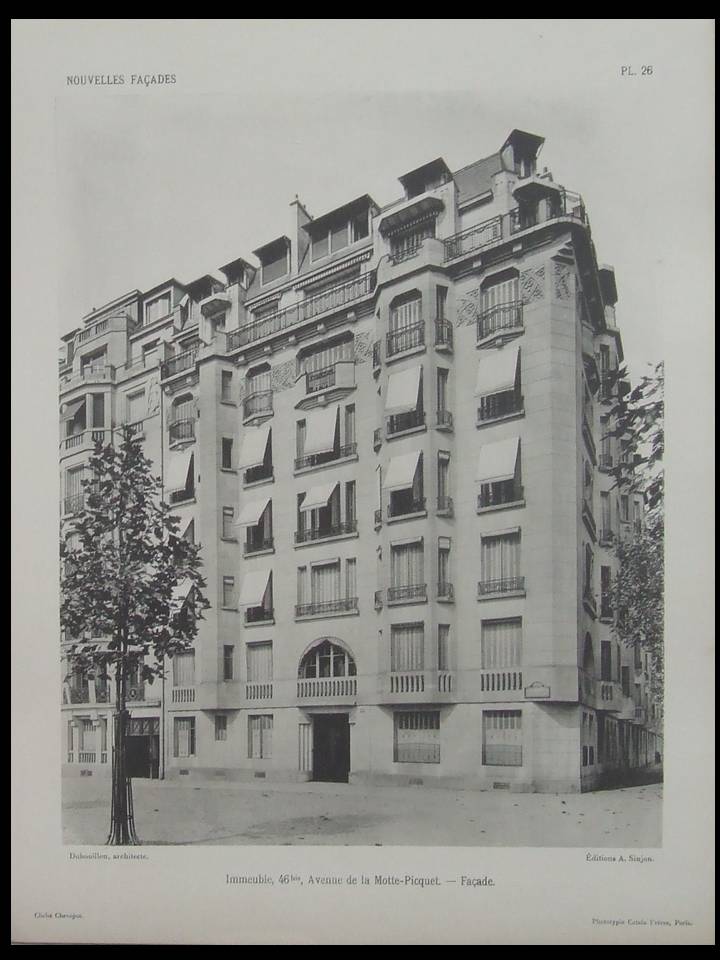 PARIS, 2 PLACE JOFFRE - 4 PLANCHES - 1929 - ARCHITECTURE, DUBOUILLON ...