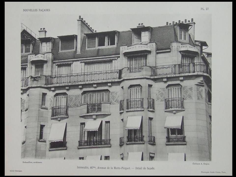 PARIS, 2 PLACE JOFFRE - 4 PLANCHES - 1929 - ARCHITECTURE, DUBOUILLON ...