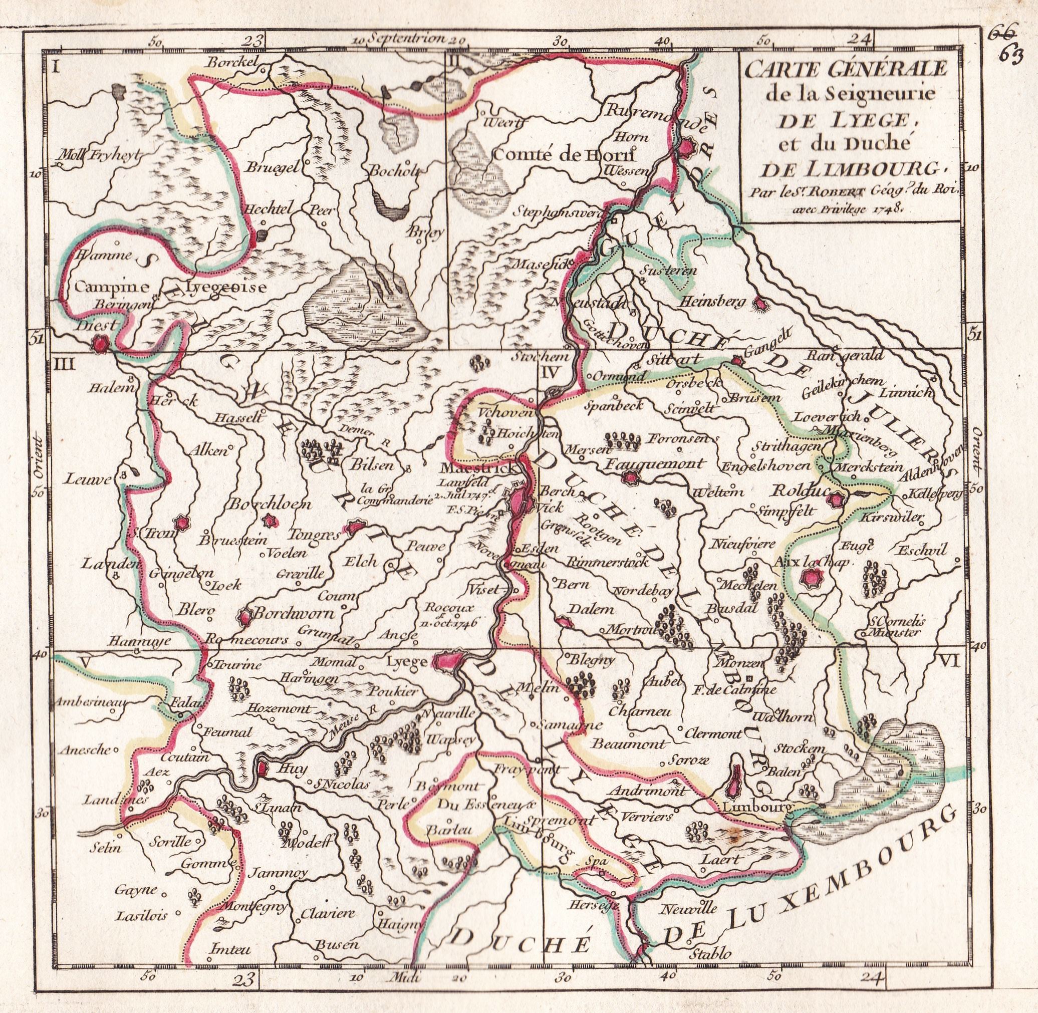 "Carte generale de la Seigneurie de Lyege et du Duche de Limbourg ...
