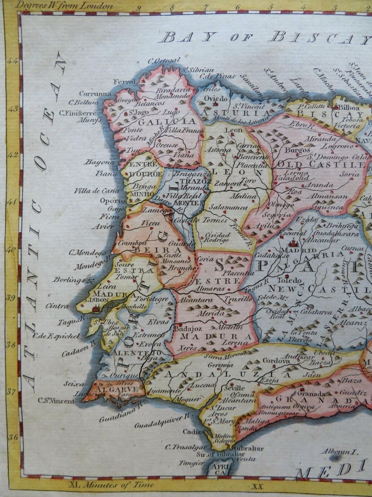 Spain & Portugal 1797 Philadelphia engraved Vallance scarce map: (1797 ...