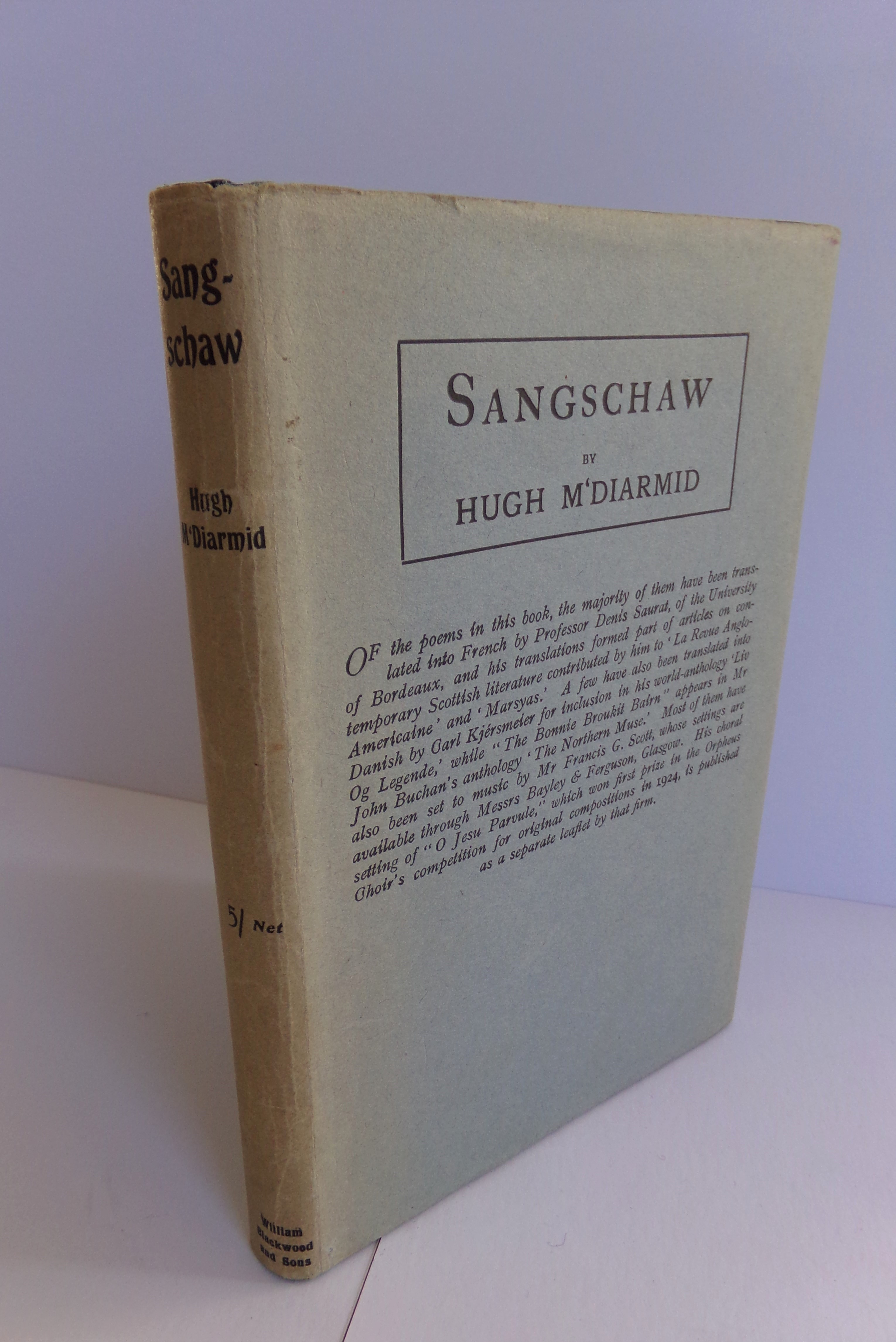 Sangschaw by MACDIARMID, Hugh: Fine Hardcover (1925) 1st Edition ...