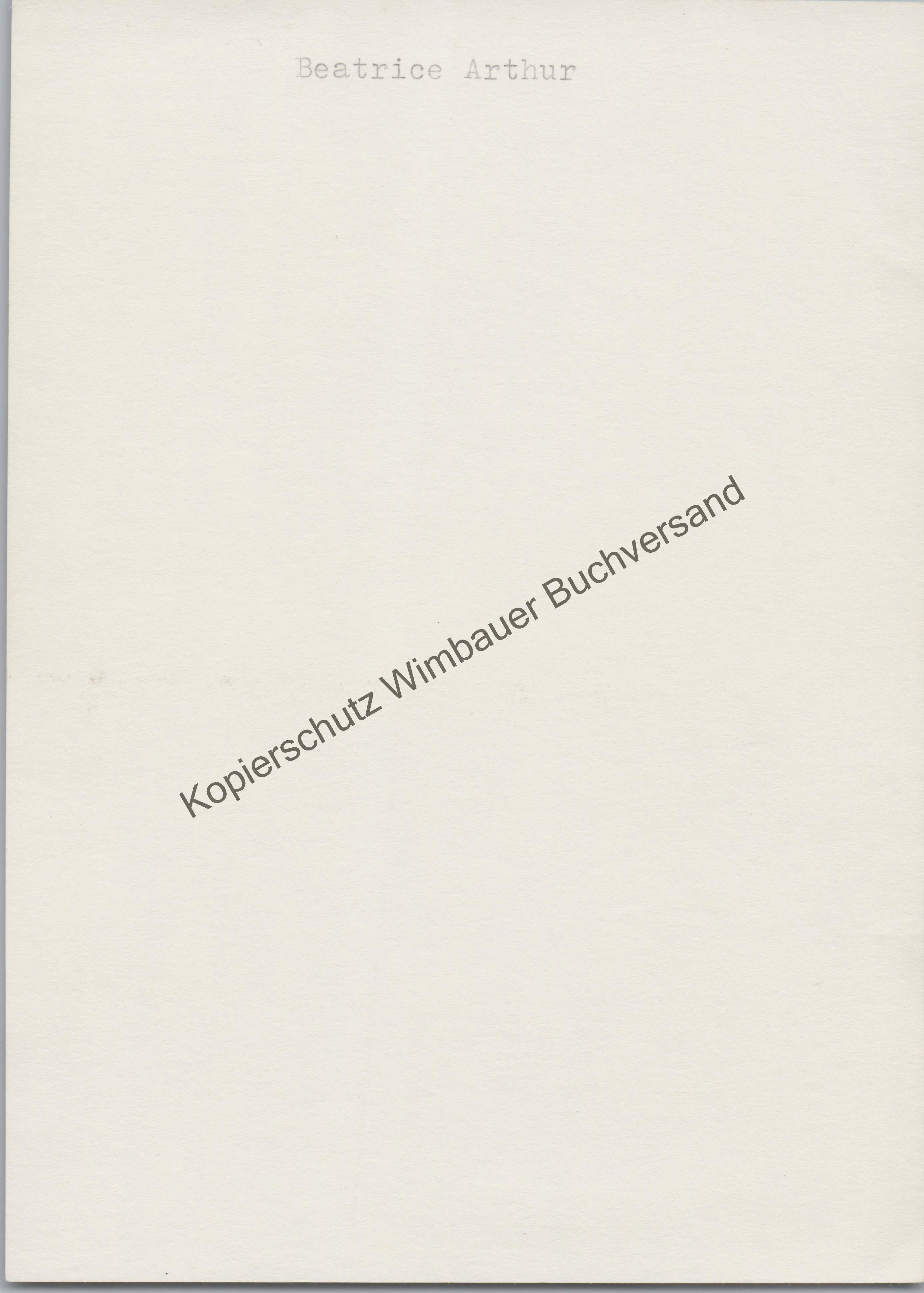 Original Autograph Beatrice Arthur (1922-2009) Golden Girls ...