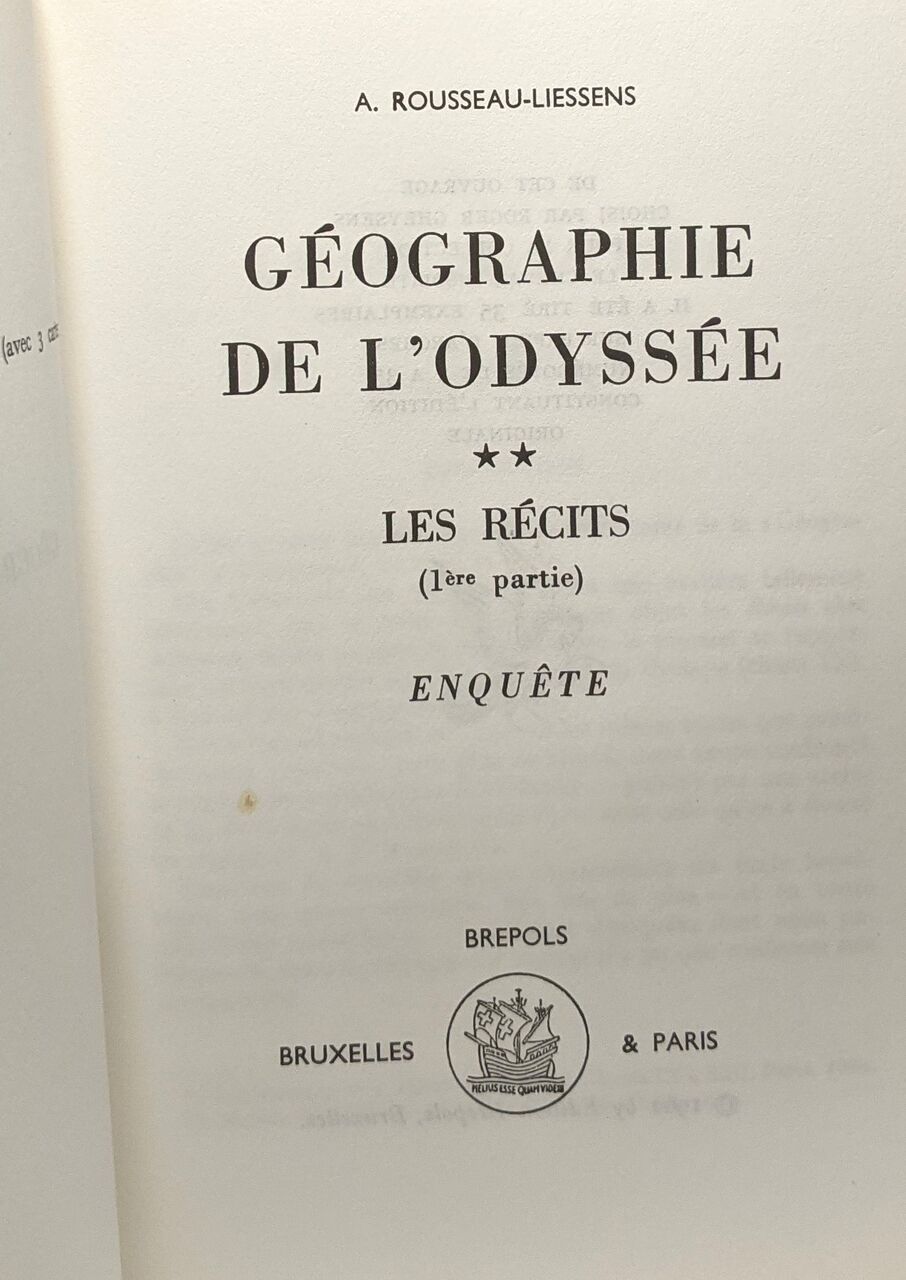 Géographie de l'Odyssée - 4 volumes: I. La Phéacie + II. 1. Les récits ...
