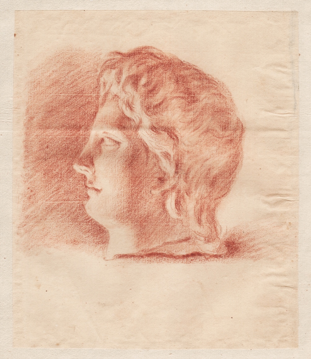 (Studie des Kopfes einer antiken Kinder Statue) - child statue / head ...