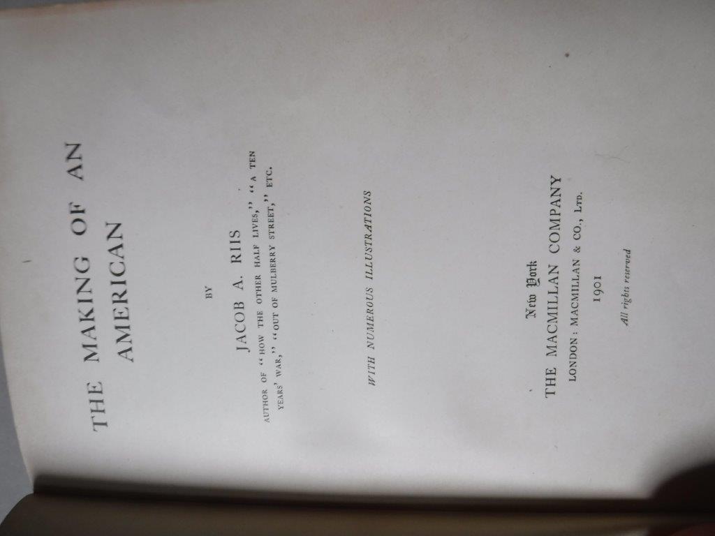 The Making of an American by Riis, Jacob A.: Very Good+ Hardcover (1901 ...