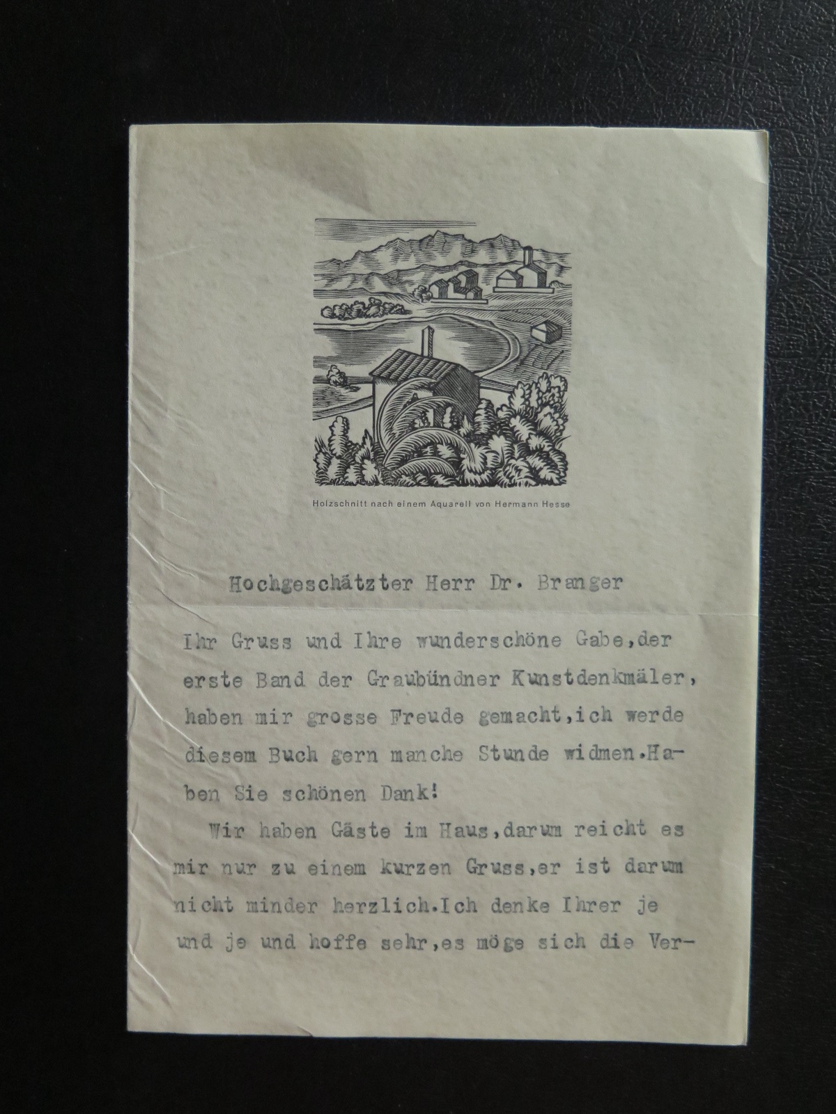 Maschinengeschriebener Brief mit eigenhändiger Unterschrift. 2 Seiten ...