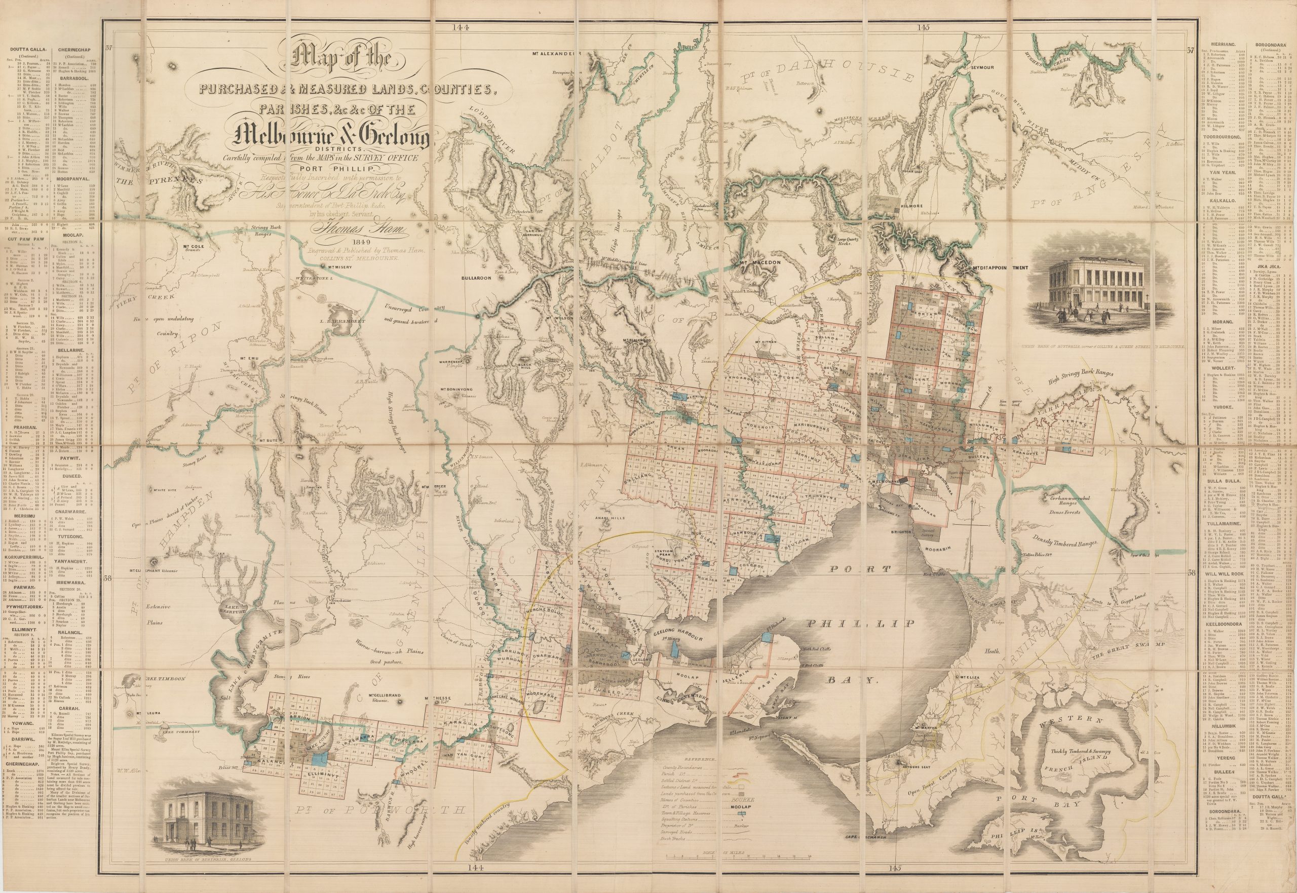 Map of the Purchased and Measured Lands, Counties, Parishes &c &c of ...