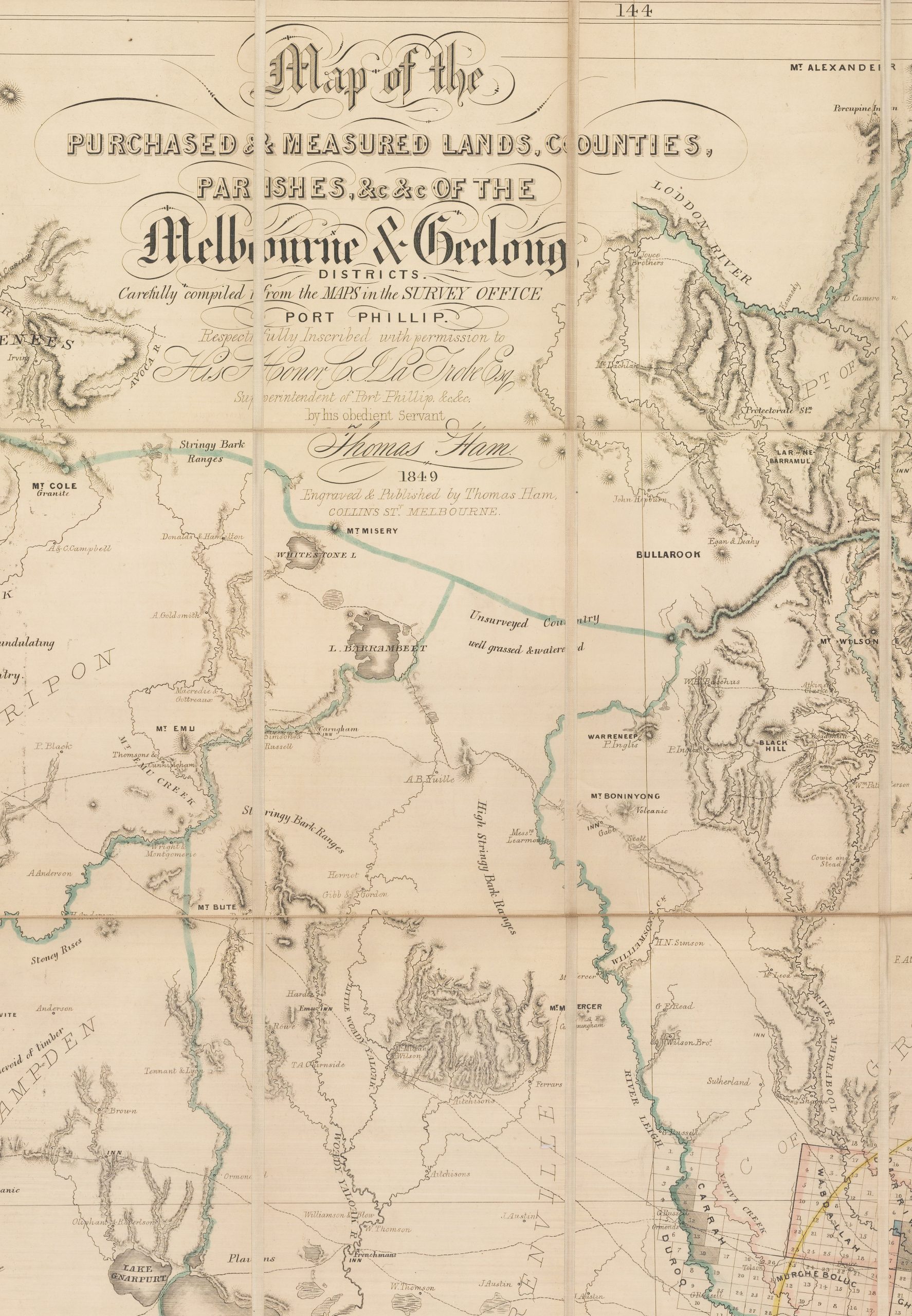 Map of the Purchased and Measured Lands, Counties, Parishes &c &c of ...