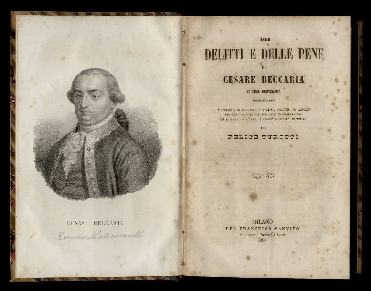 Beccaria C. Dei delitti e delle pene di Cesare Beccaria. Edizione ...