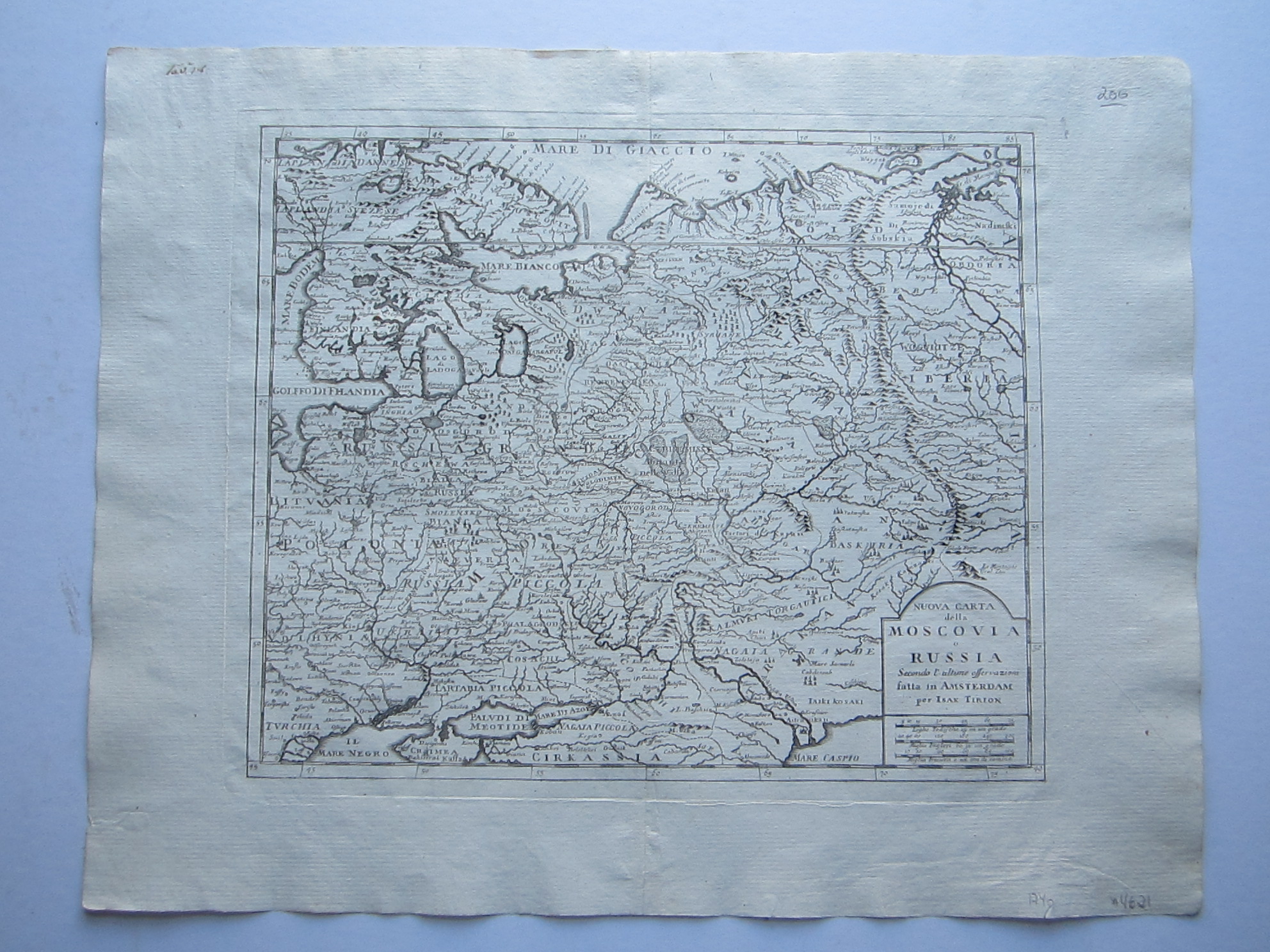 Nuova Carta della Moscovia o Russia de Tirion, Isaac (c1705-c1769 ...