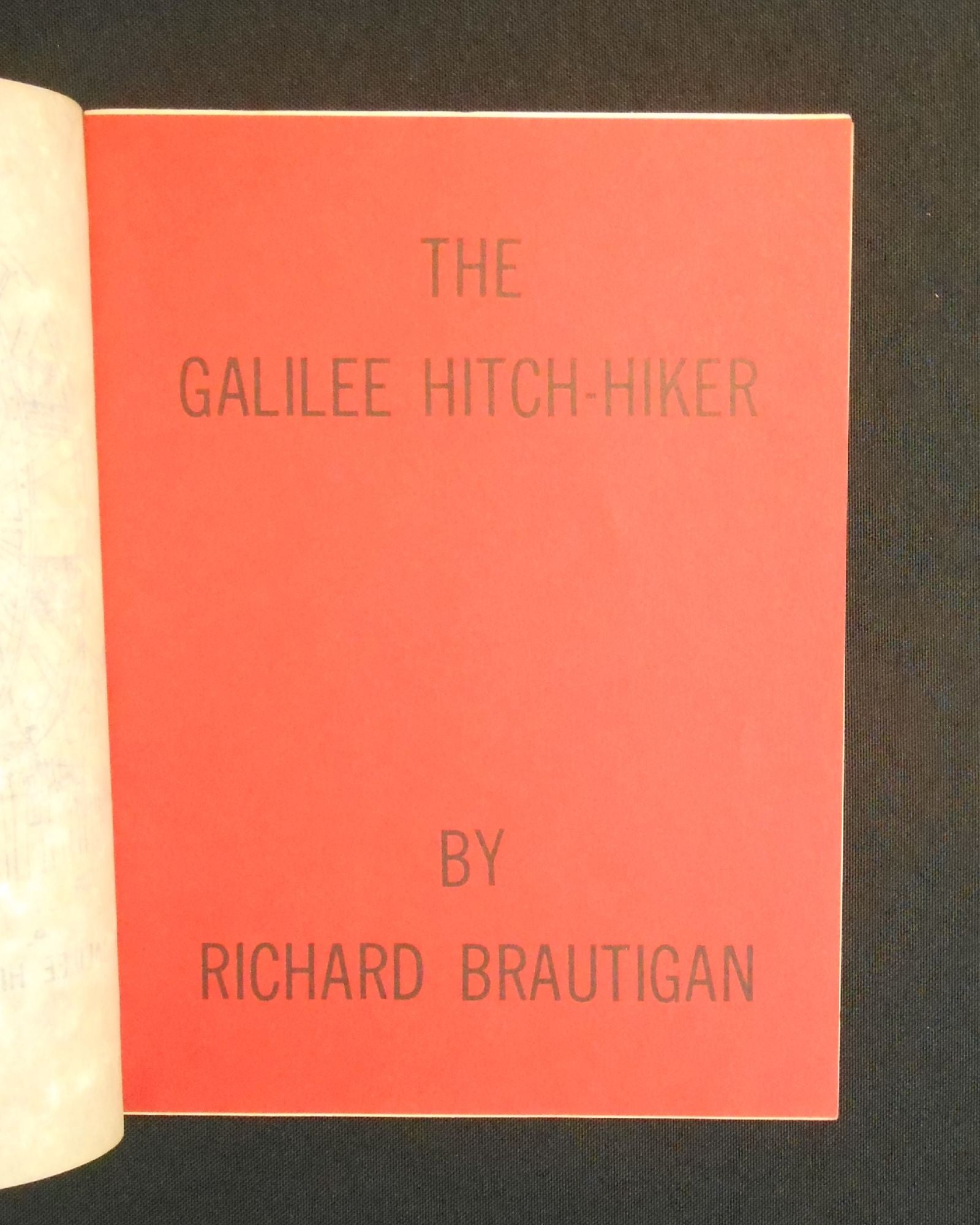 The Galilee Hitch-Hiker by Brautigan, Richard; Davis, Kenn (Wrapper ...