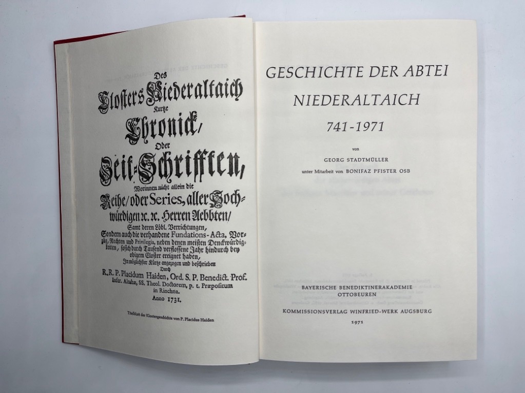 Geschichte der Abtei Niederalteich 741 - 1971 herausgegeben von Stephan ...