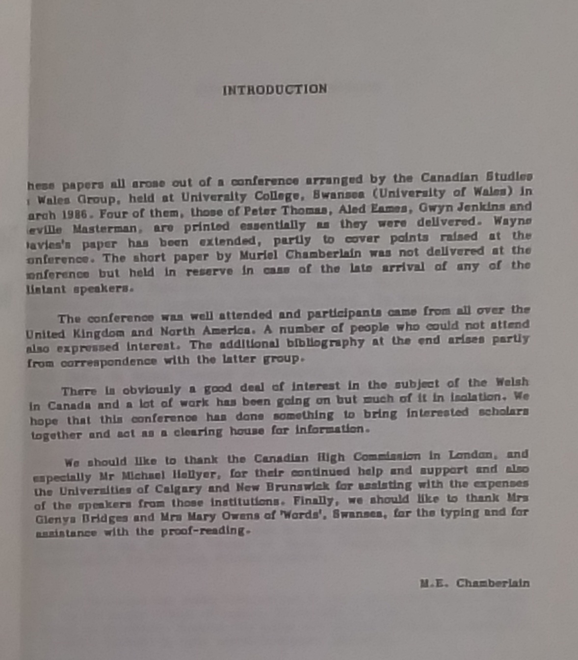 The Welsh in Canada by CHAMBERLAIN, M.E. (Editor): (1986) | Addyman Books