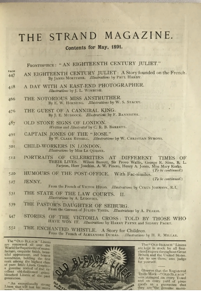 The Strand Magazine May 1891 single issue, Victor Hugo , Alexander ...