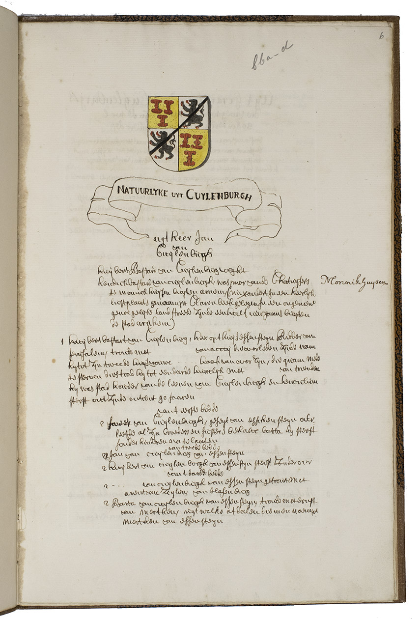 [Manuscript genealogies of the noble family Cuylenburgh ( vol. 1) and ...