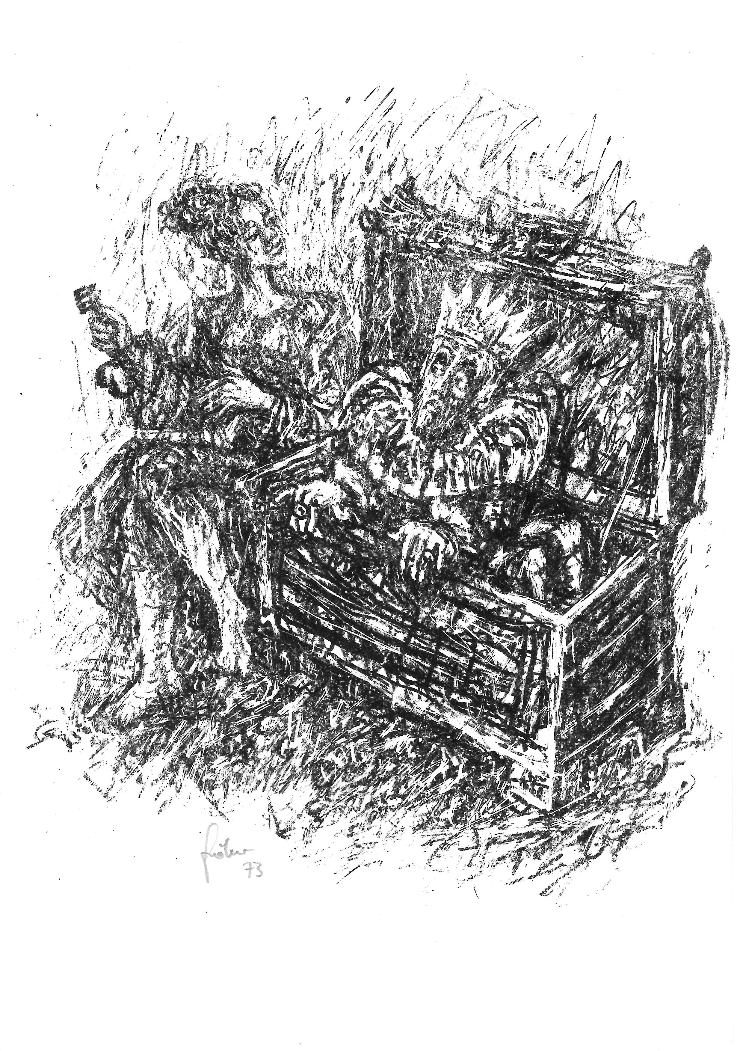 Die Kluge. Original Zinkographie von 1973 auf leichter Pappe ...