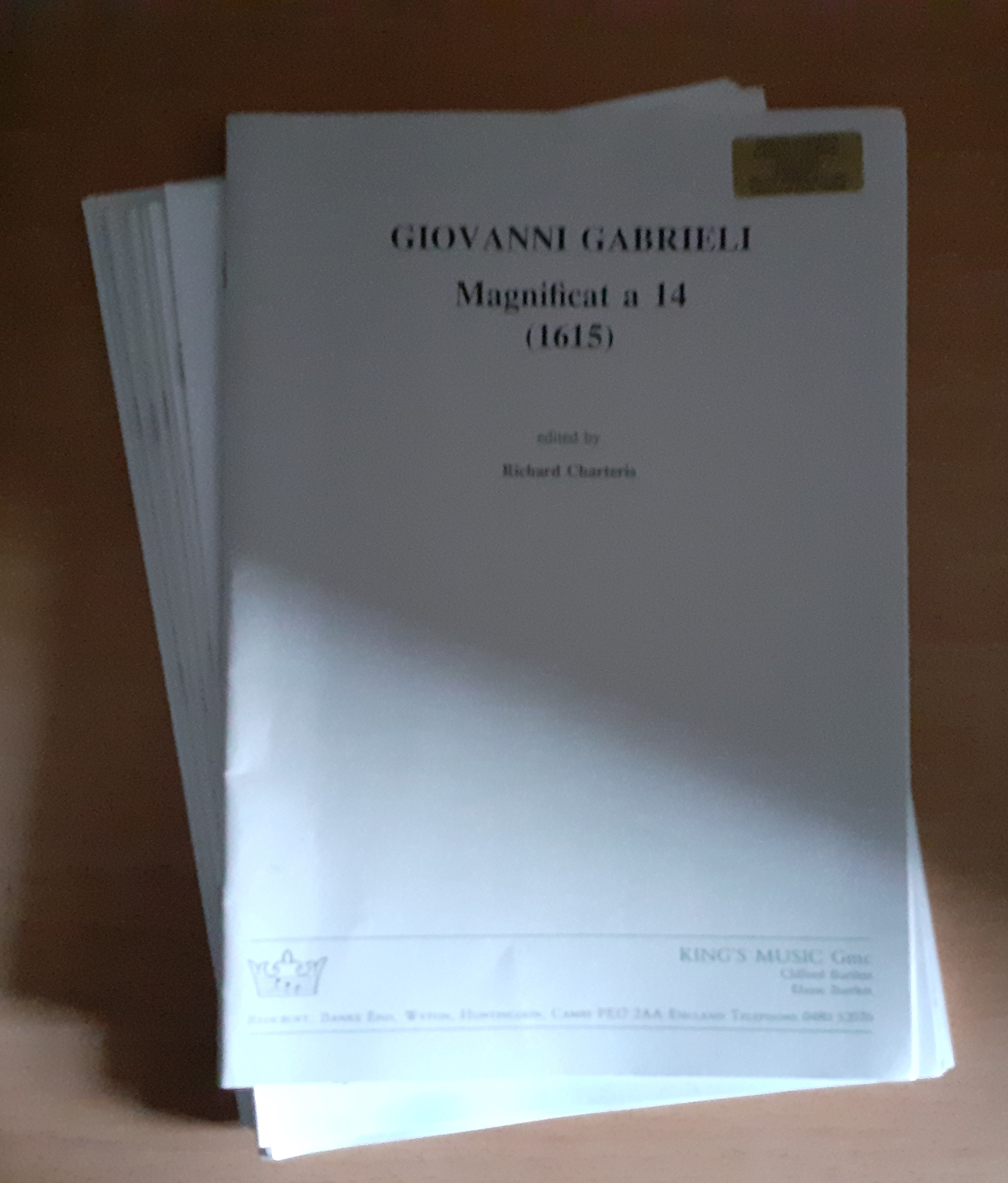 Magnificat a 14 (1615) de Giovanni Gabrieli: (1991) Partitura ...