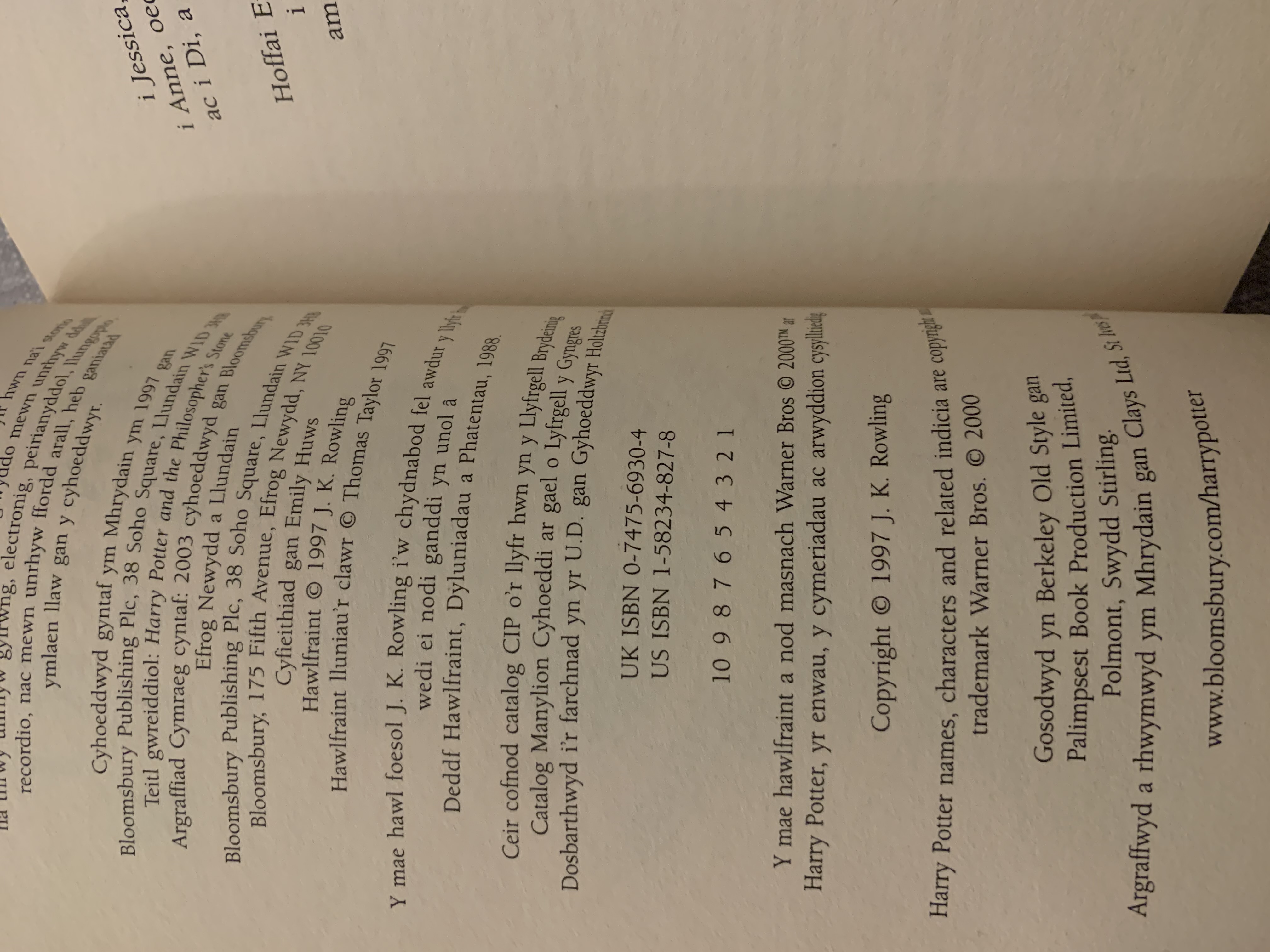 Harry Potter and the Philosopher's Stone, first Welsh translation ...