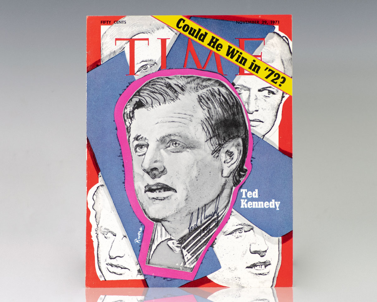 Senator Ted Kennedy Signed 1971 Time Magazine Cover. von Kennedy ...